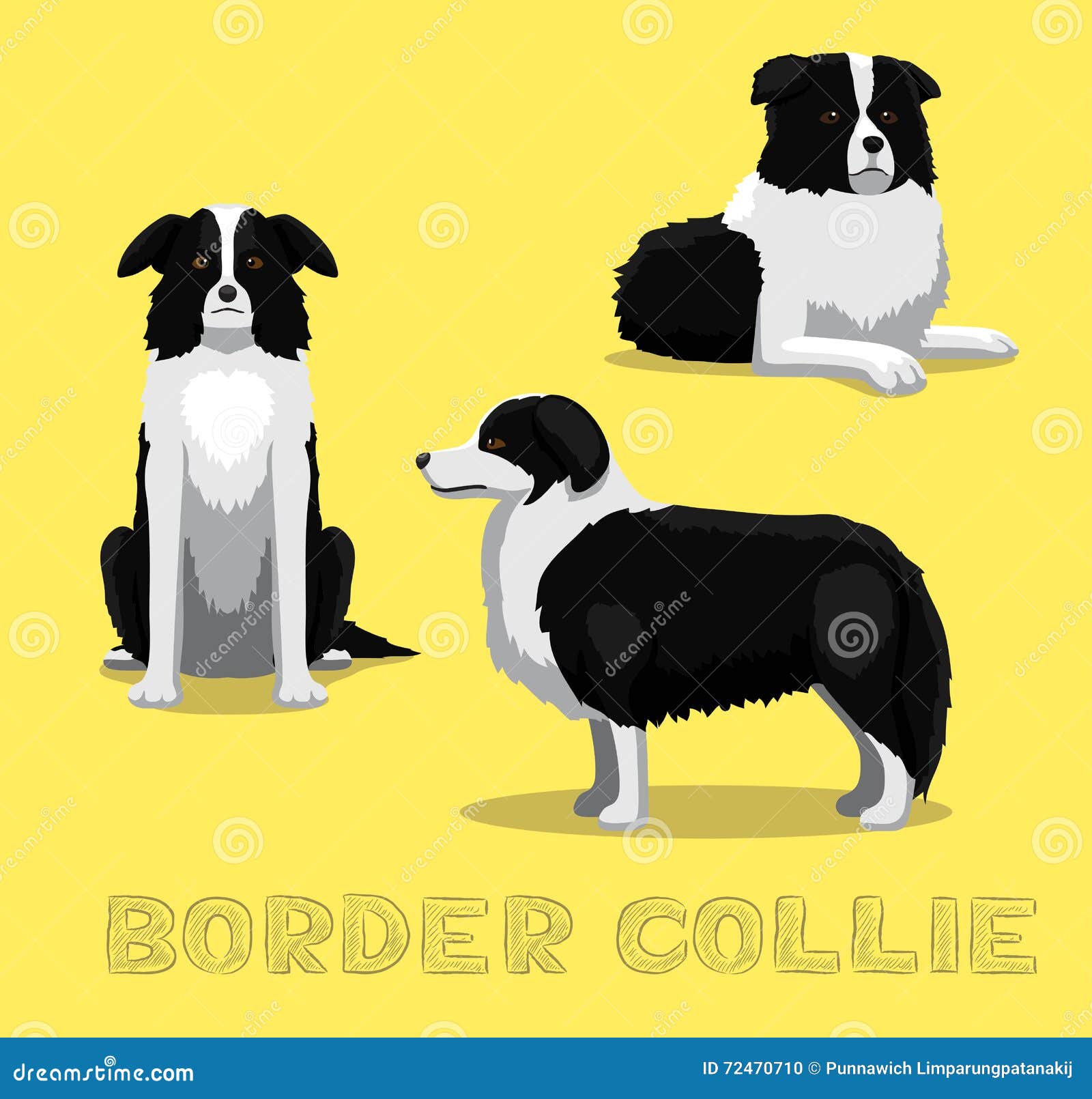 Dog Border Collie Cartoon Vector Illustration Stock Vector ...