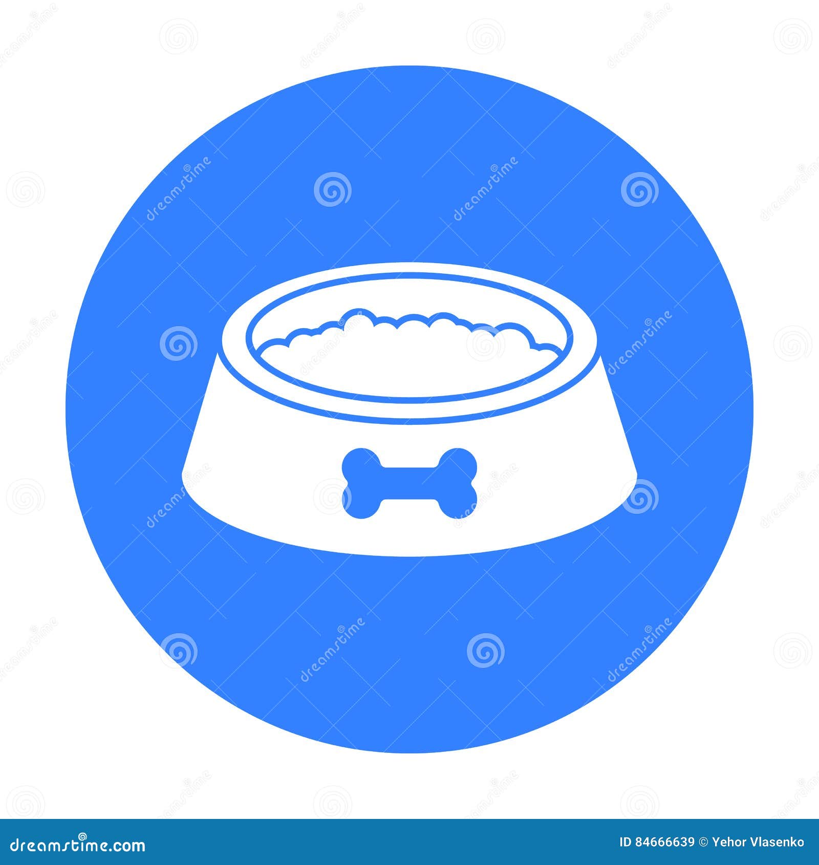 Dog Bowl Vector Icon in Black Style for Web Stock Vector - Illustration ...
