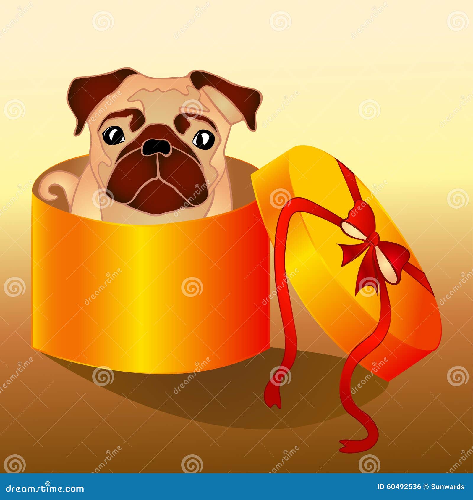 Dog in the box stock vector. Illustration of surprise - 60492536