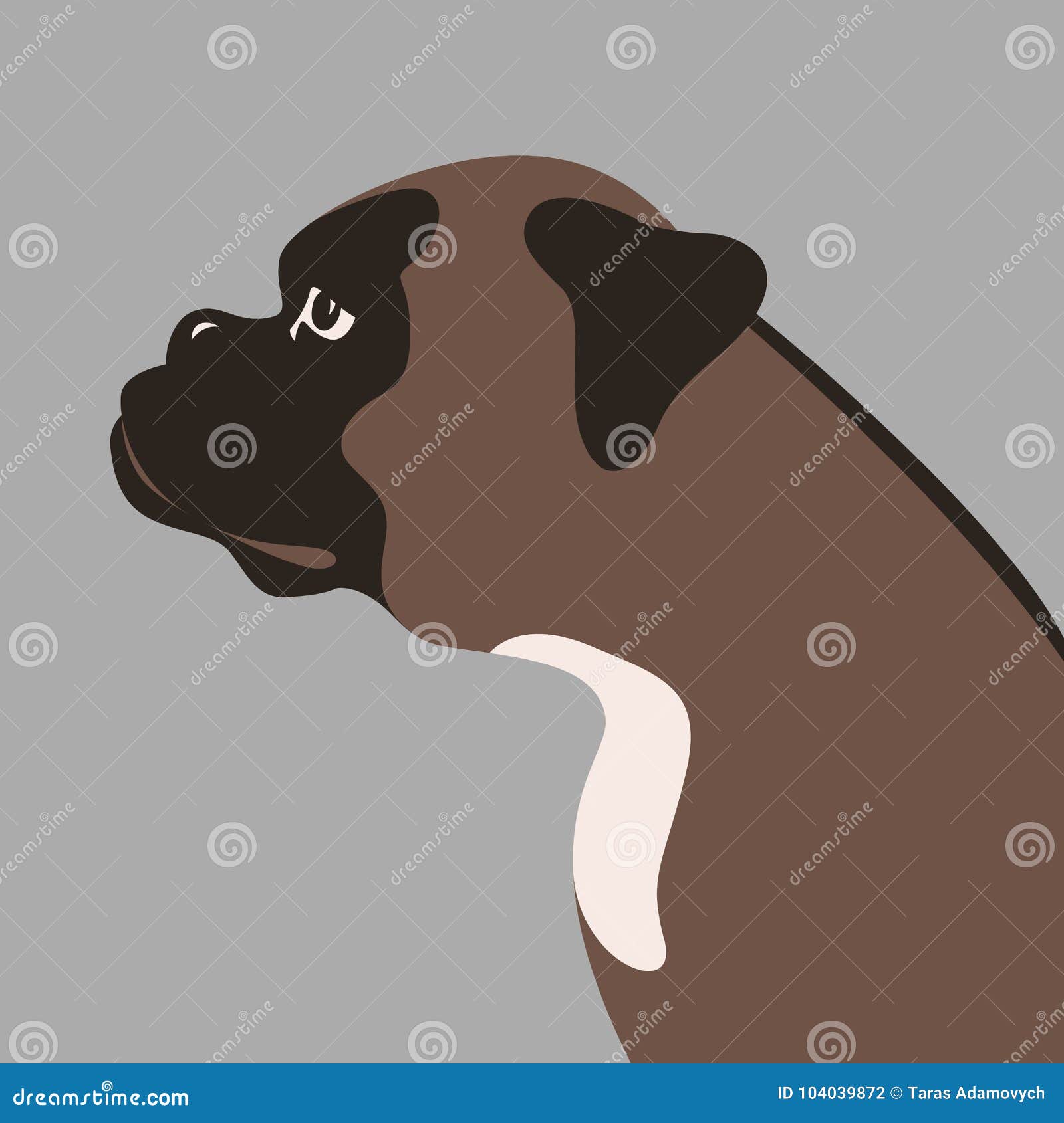 Dog Boxer Head Profile Side Flat Style Vector Stock Vector ...