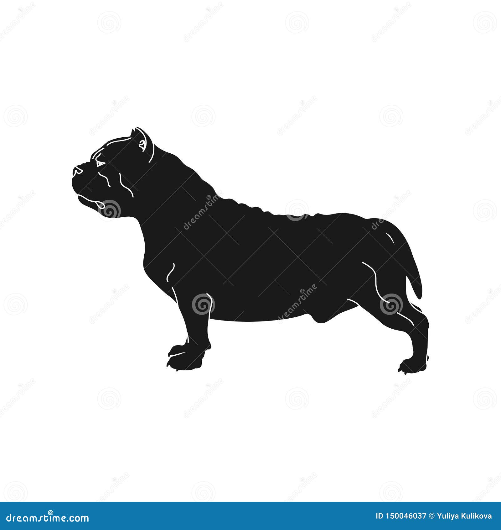 American Bully Dog. Vector Illustration. Stock Vector - Illustration of ...