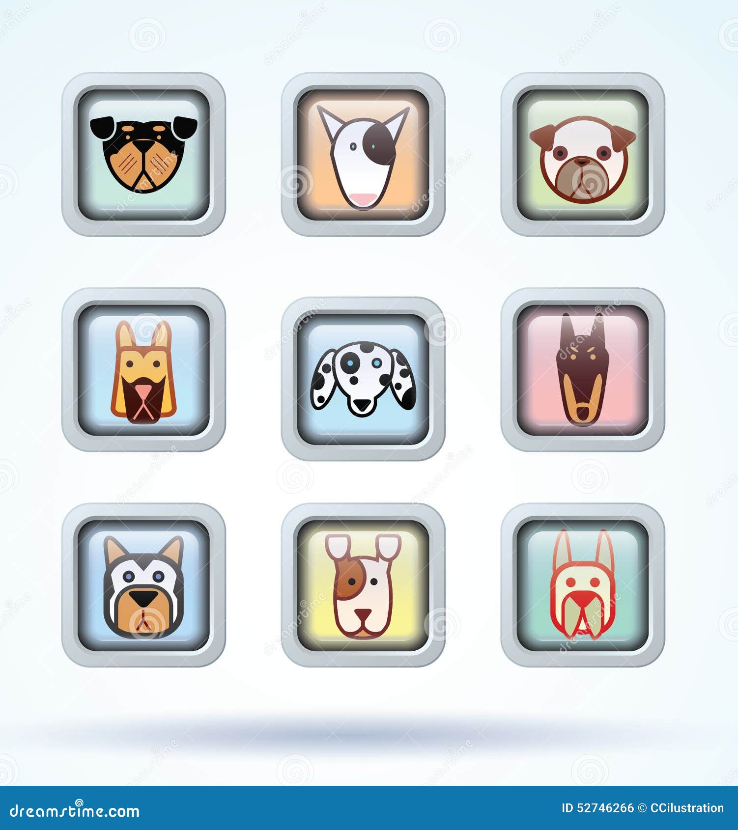 Dog Breed Collection Icons - Vector Illustration Stock Vector ...