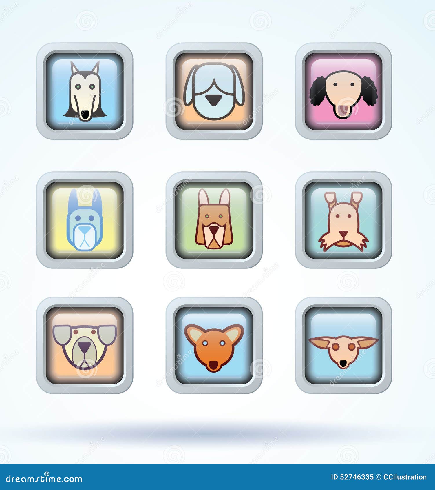 Dog Breed Collection Icons - Vector Illustration Stock Vector ...