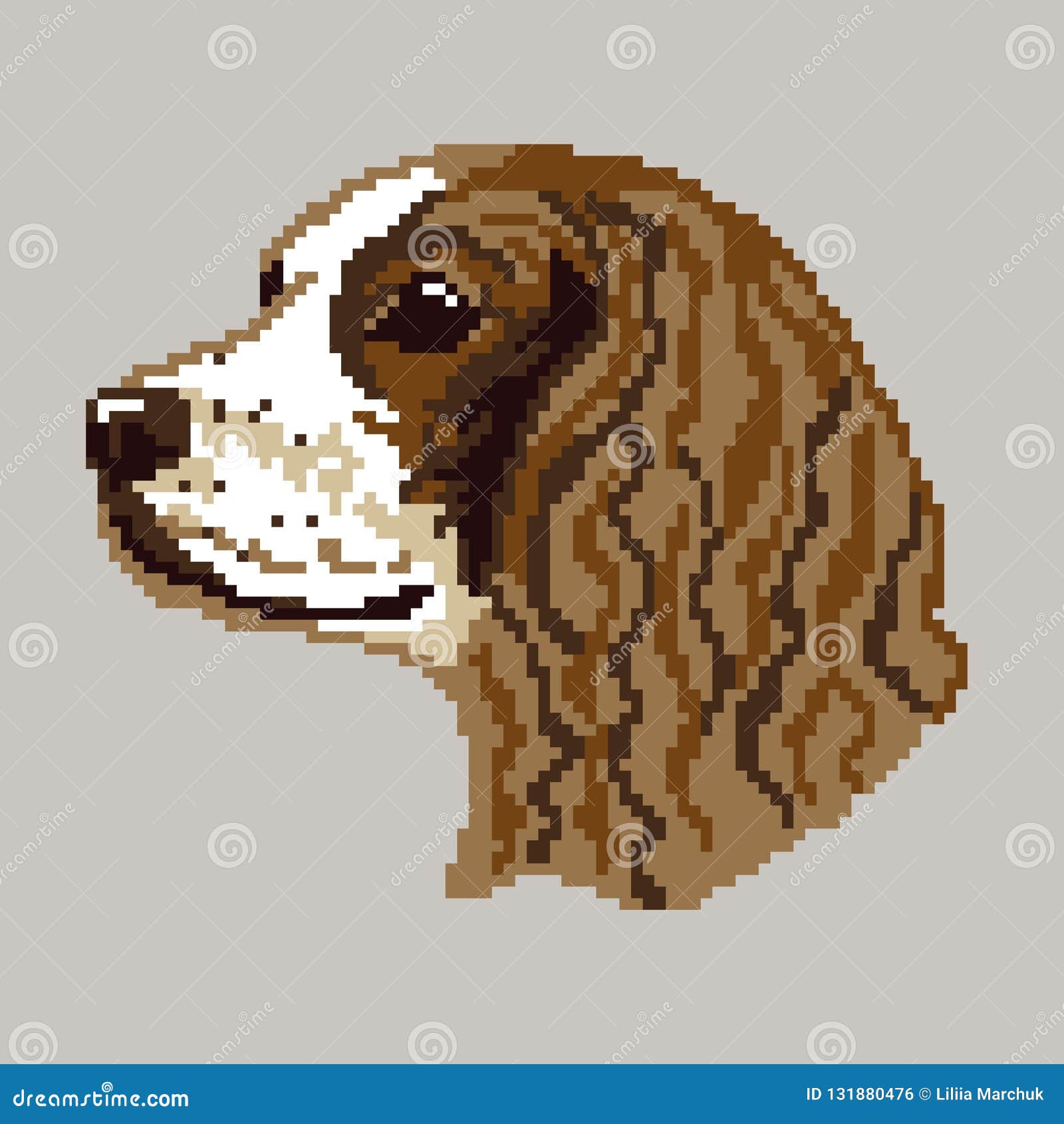 Dog Breed English Cocker Spaniel Silhouette Face Muzzle, Painted In ...