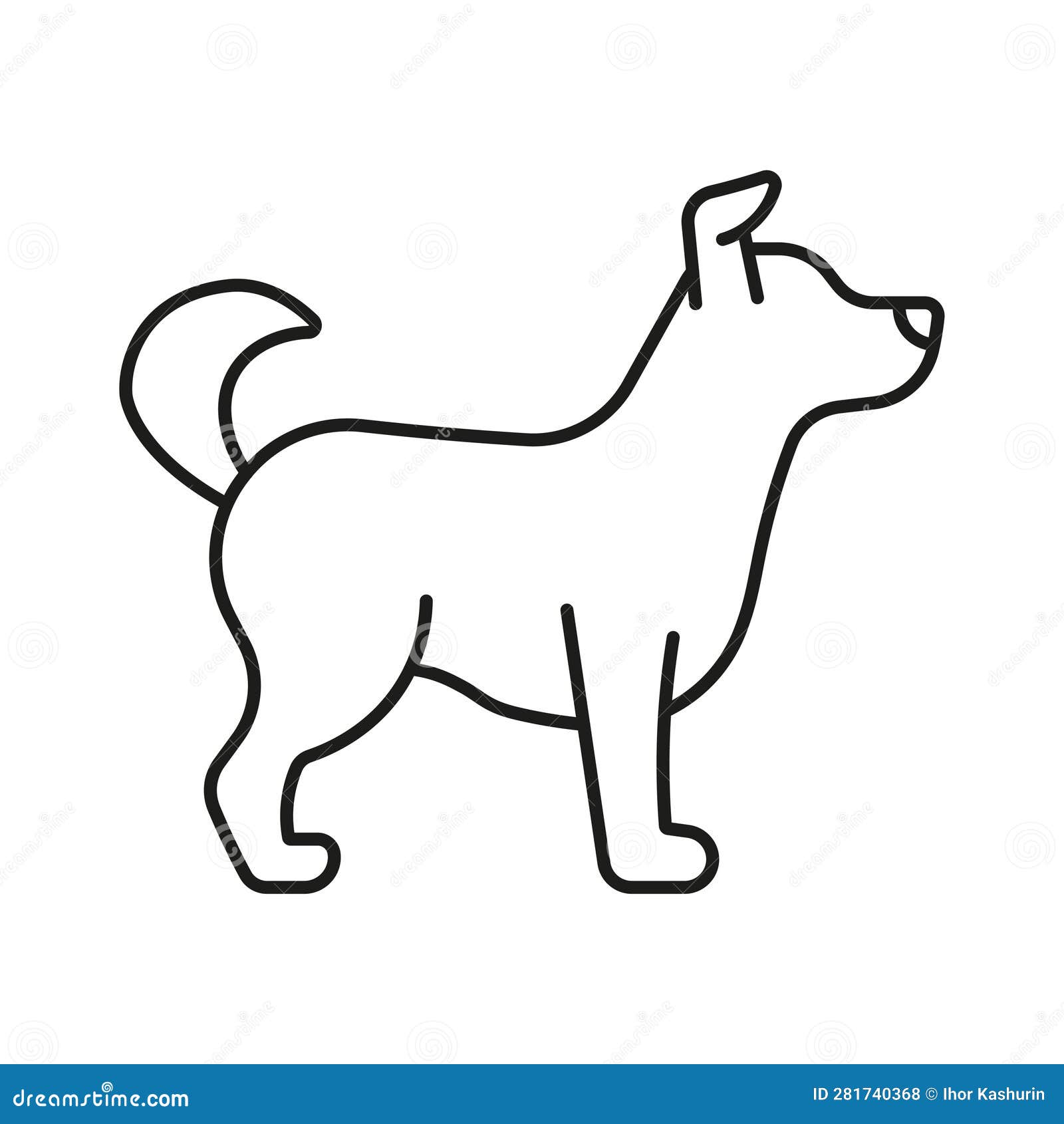 Dog Breed. Linear Design. Dog Side View Stock Vector - Illustration of ...