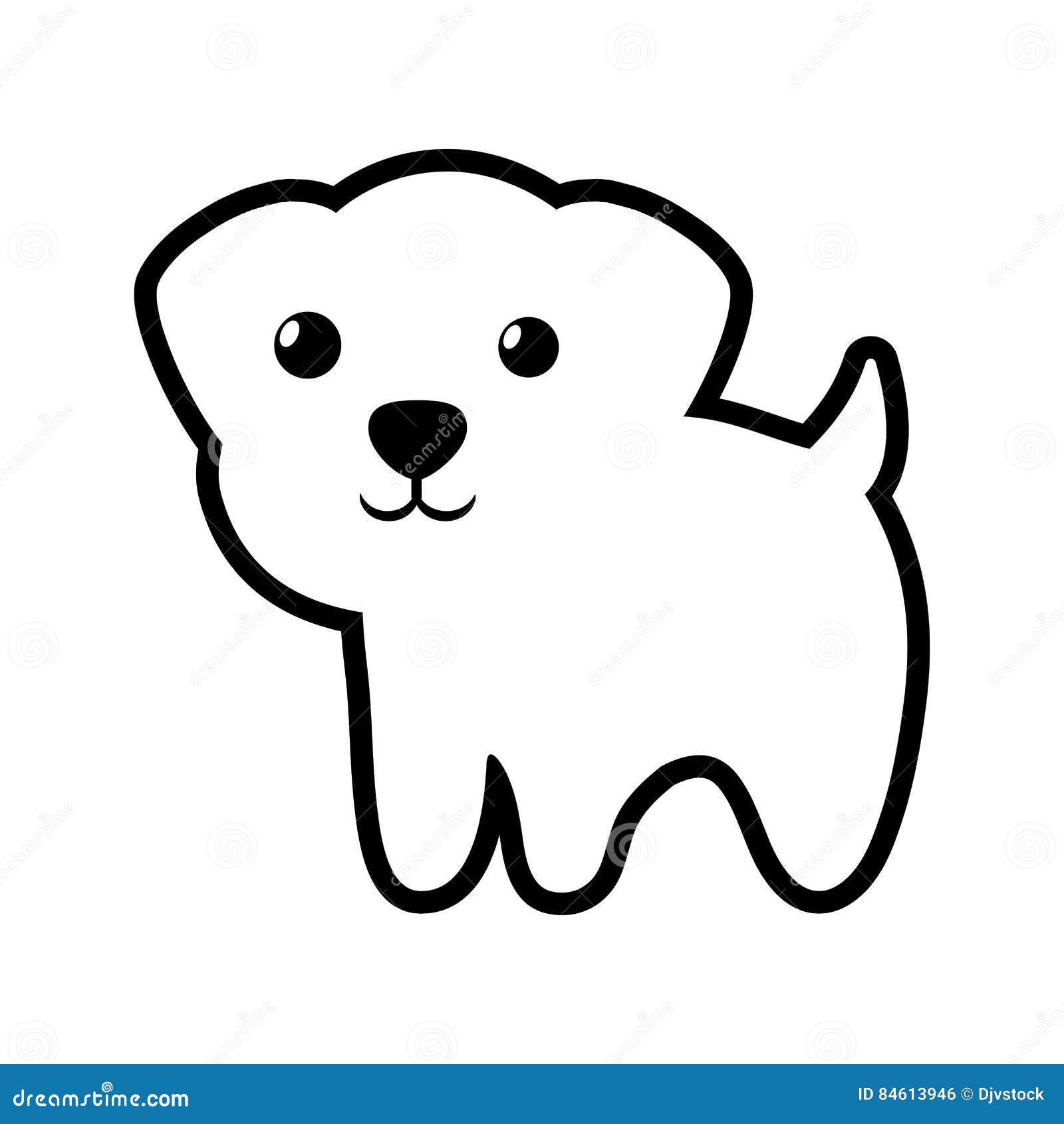 Dog Canine Young Standing Outline Stock Vector - Illustration of symbol ...