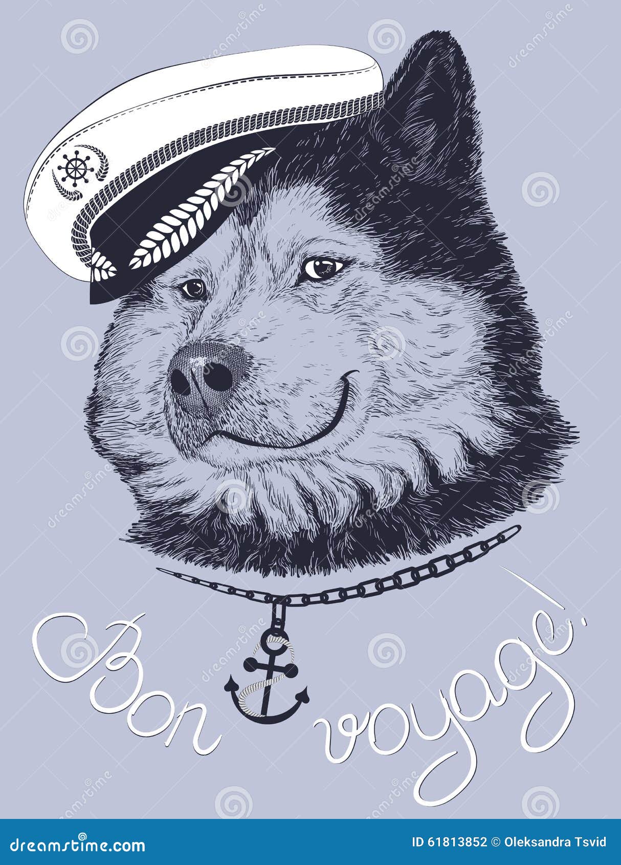 Dog captain portrait stock vector. Illustration of nature - 61813852