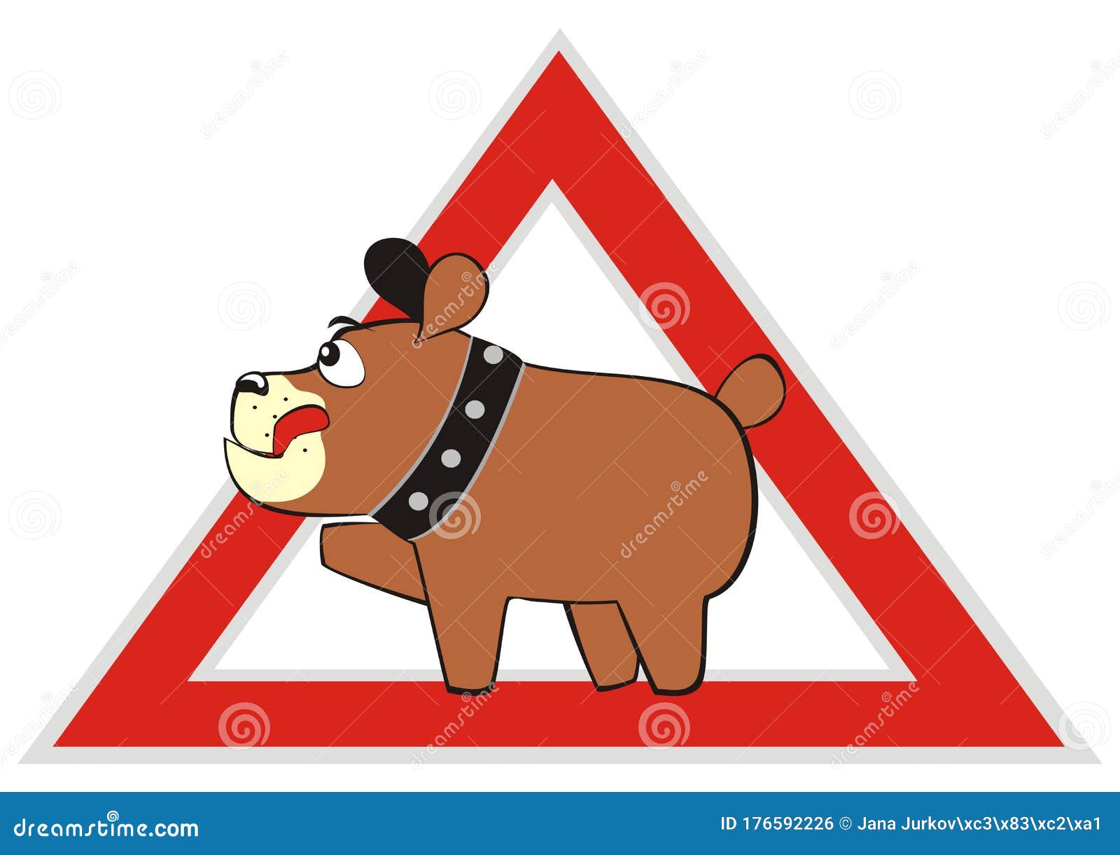 Dog in Car, Traffic Sign, Sticker, Vector Icon Stock Vector ...
