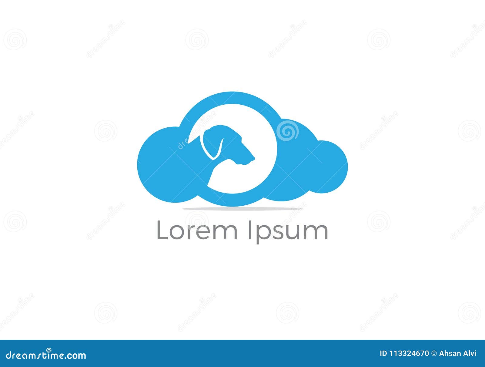 Dog in Cloud Logo Design. Pet Safety and Security Icon. Stock ...
