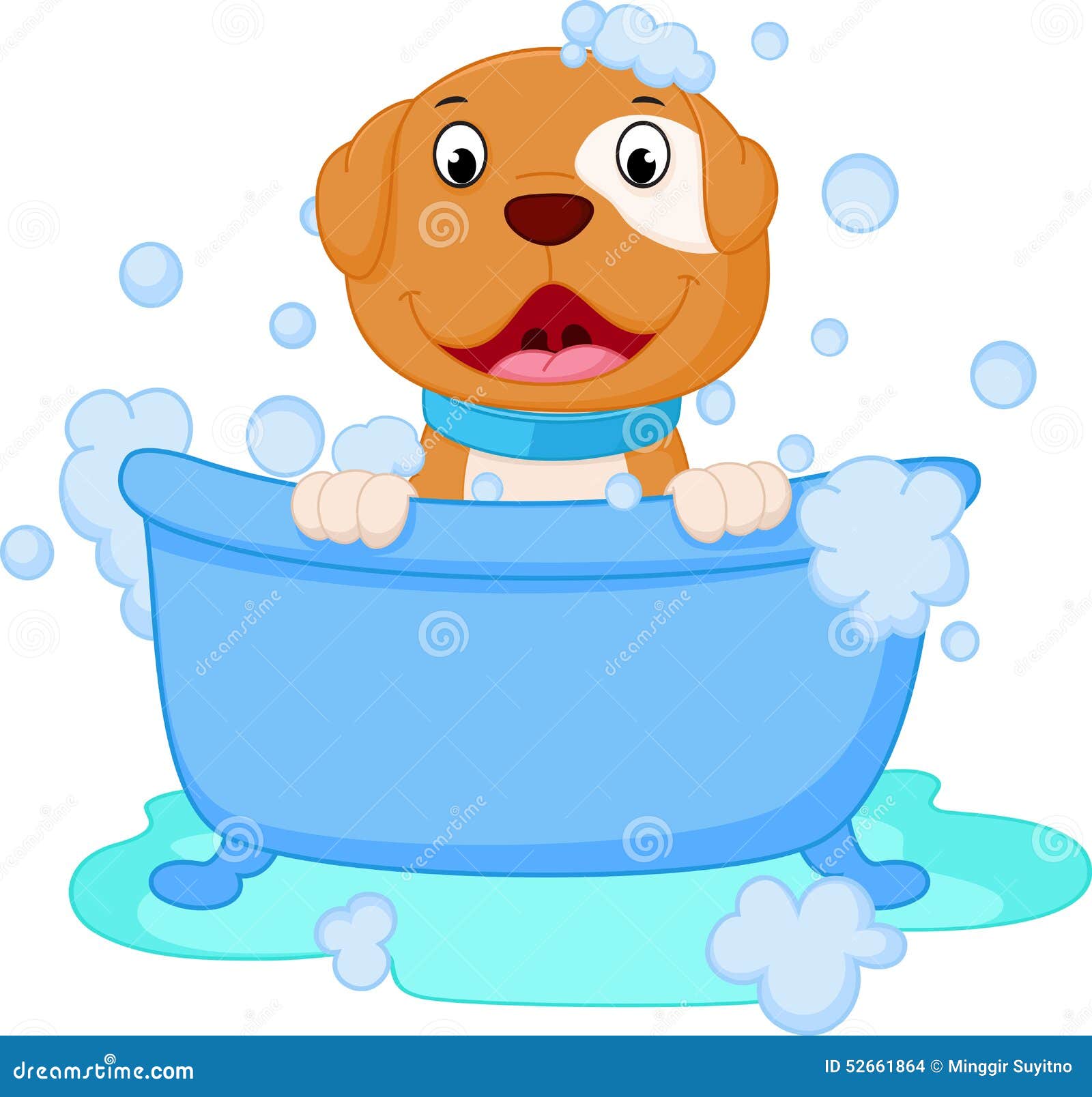 Dog Cartoon Bath Vector Illustration | CartoonDealer.com #52661864