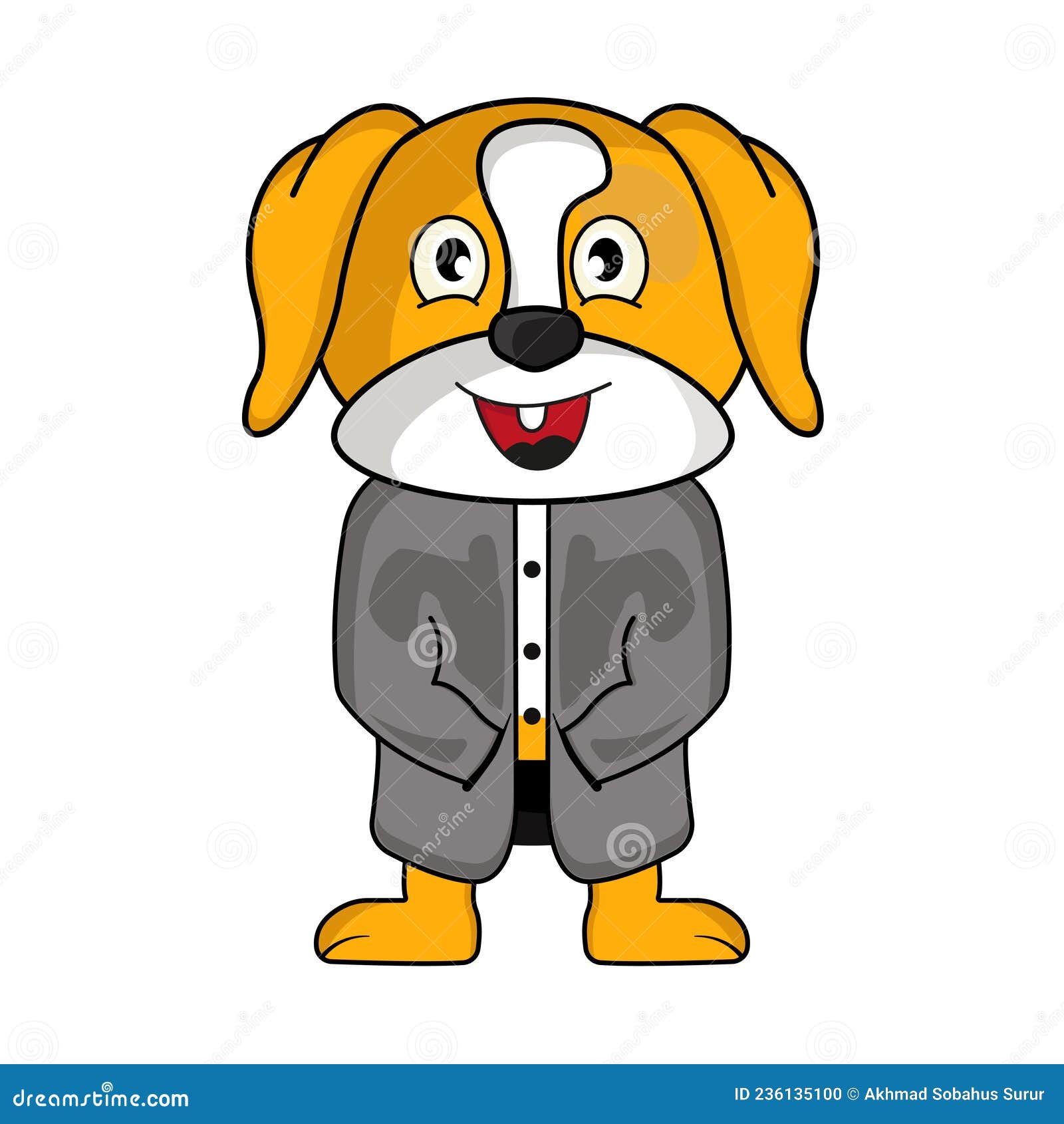 Dog Cartoon Character. Illustration Flat Style. Design Vector Stock ...