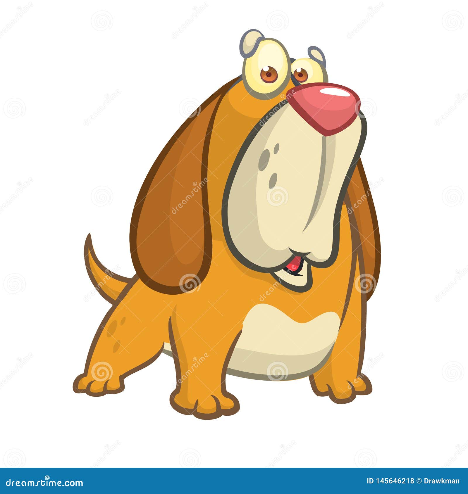 Cartoon Funny Beagle Dog Illustration. Stock Vector - Illustration of ...