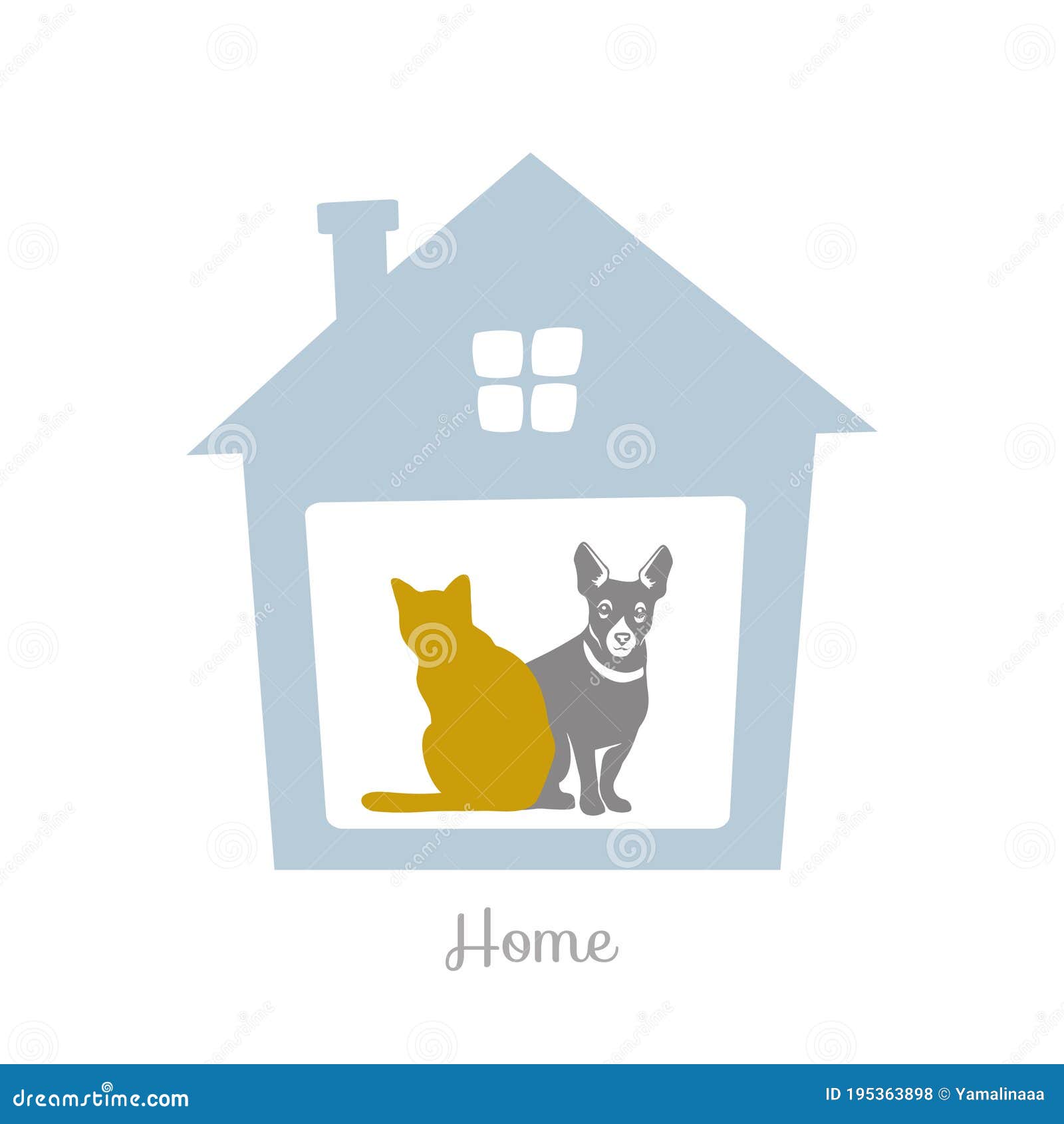 Dog and Cat at Home. Pet House Stock Vector - Illustration of fluffy ...