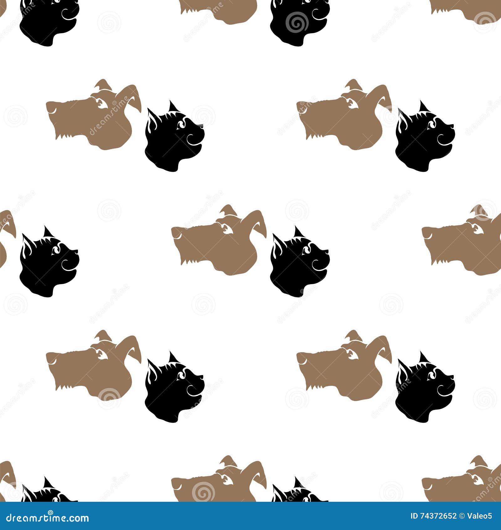 Dog Cat Seamless Animal Pattern. Stock Vector - Illustration of concept ...