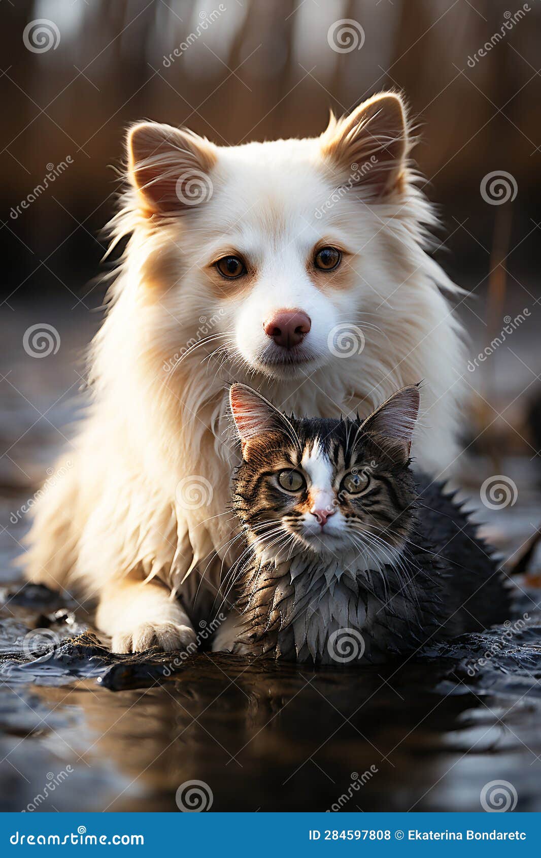 A Dog and a Cat are Sitting Next To Each Other. the Problem of Stray ...