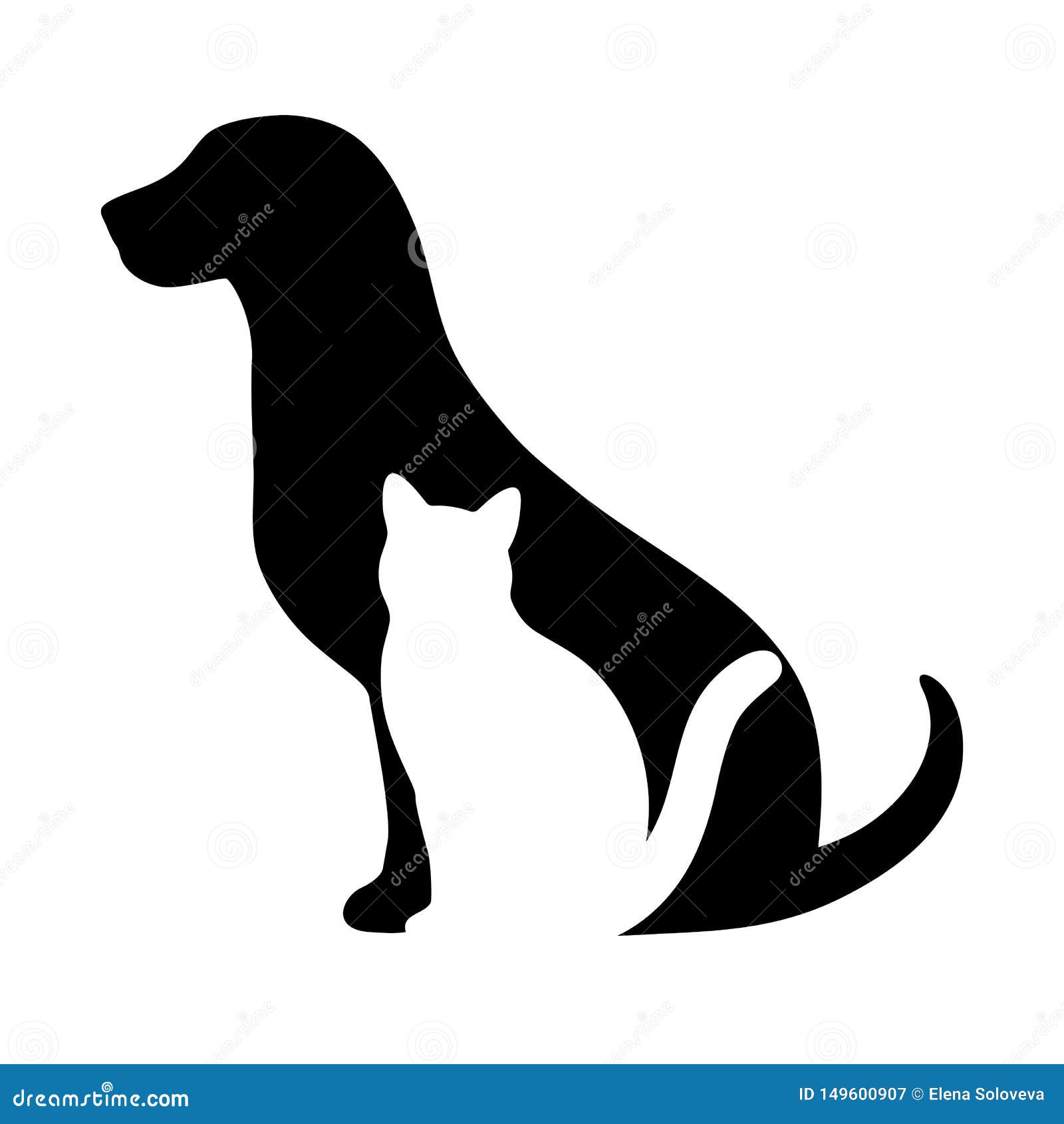 Dog and Cat Illustration Veterinary Icon. Grouped for Easy Editing ...