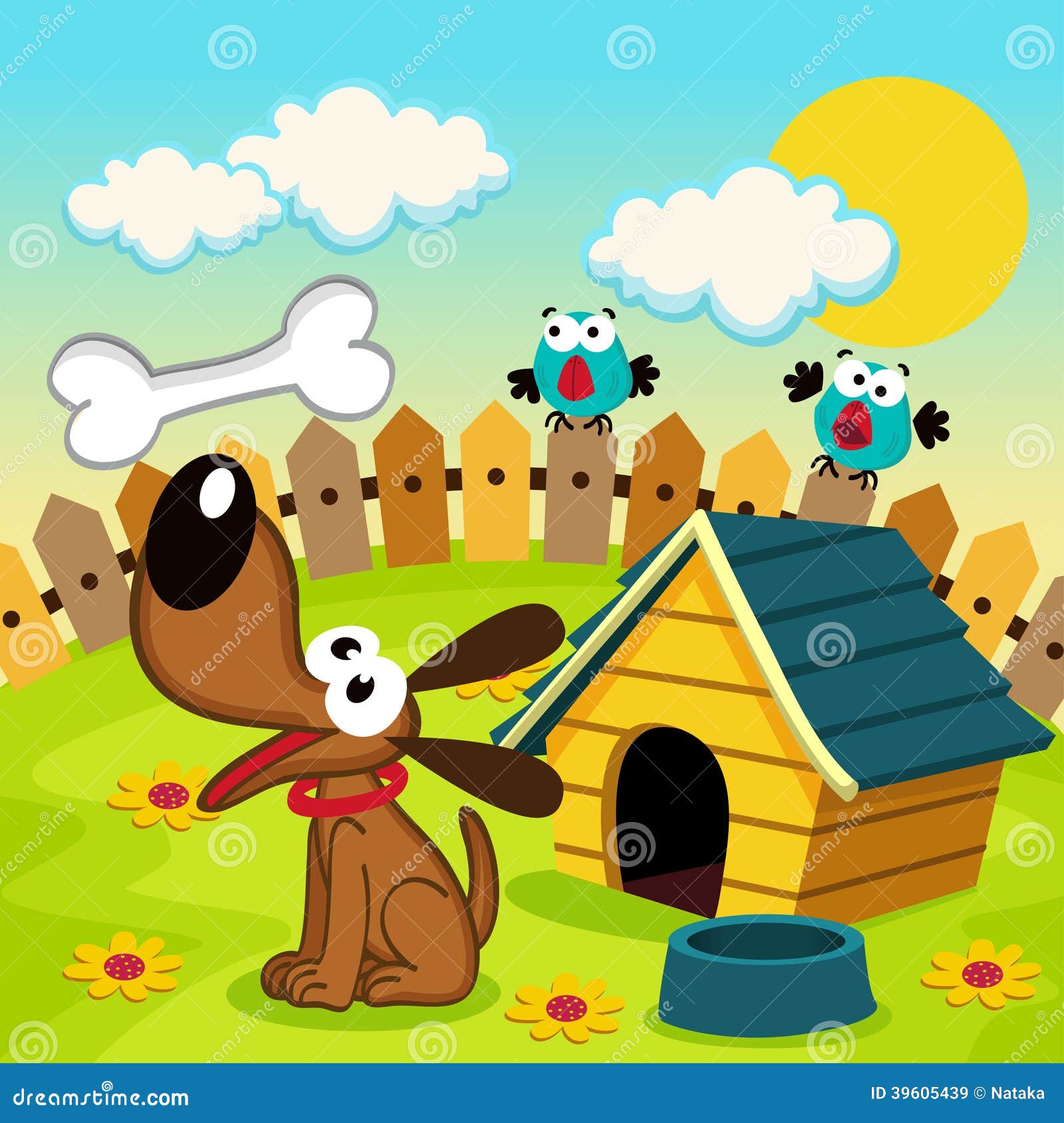 Dog catches the bone stock vector. Illustration of mammal - 39605439