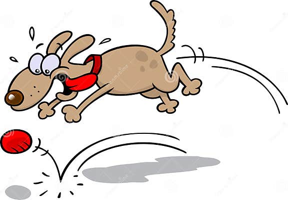 Dog chasing a ball stock vector. Illustration of jumping - 7946297