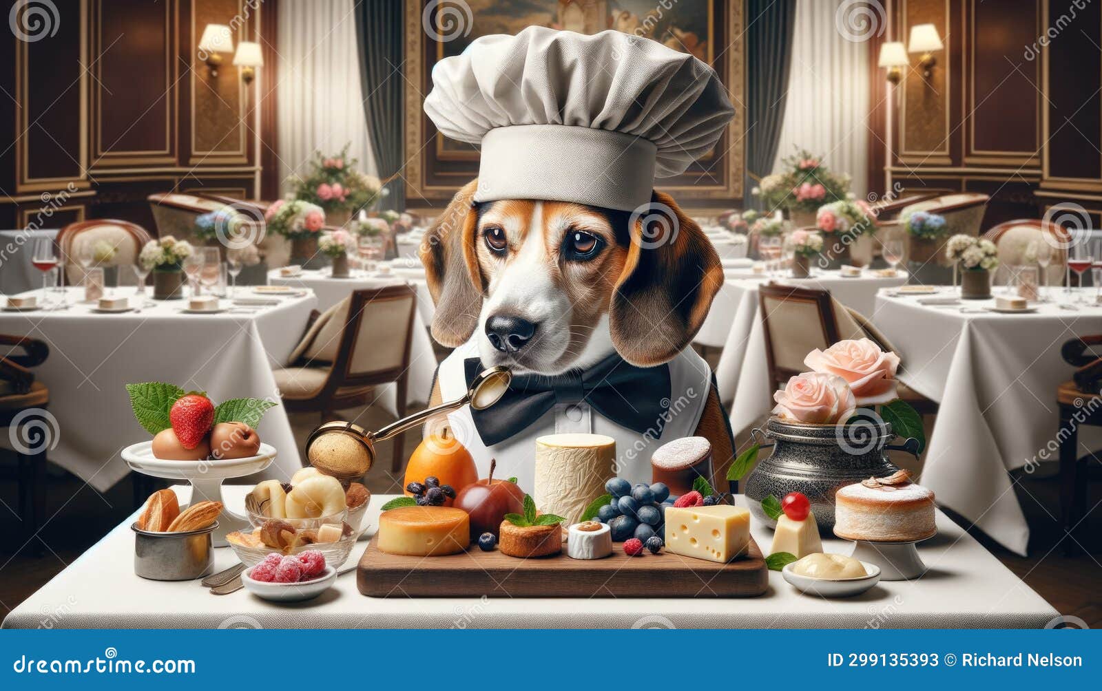Dog Chef in Fine Dining Restaurant Stock Illustration - Illustration of ... Dog Chef in Fine Dining Restaurant Stock Illustration - Illustration of ...