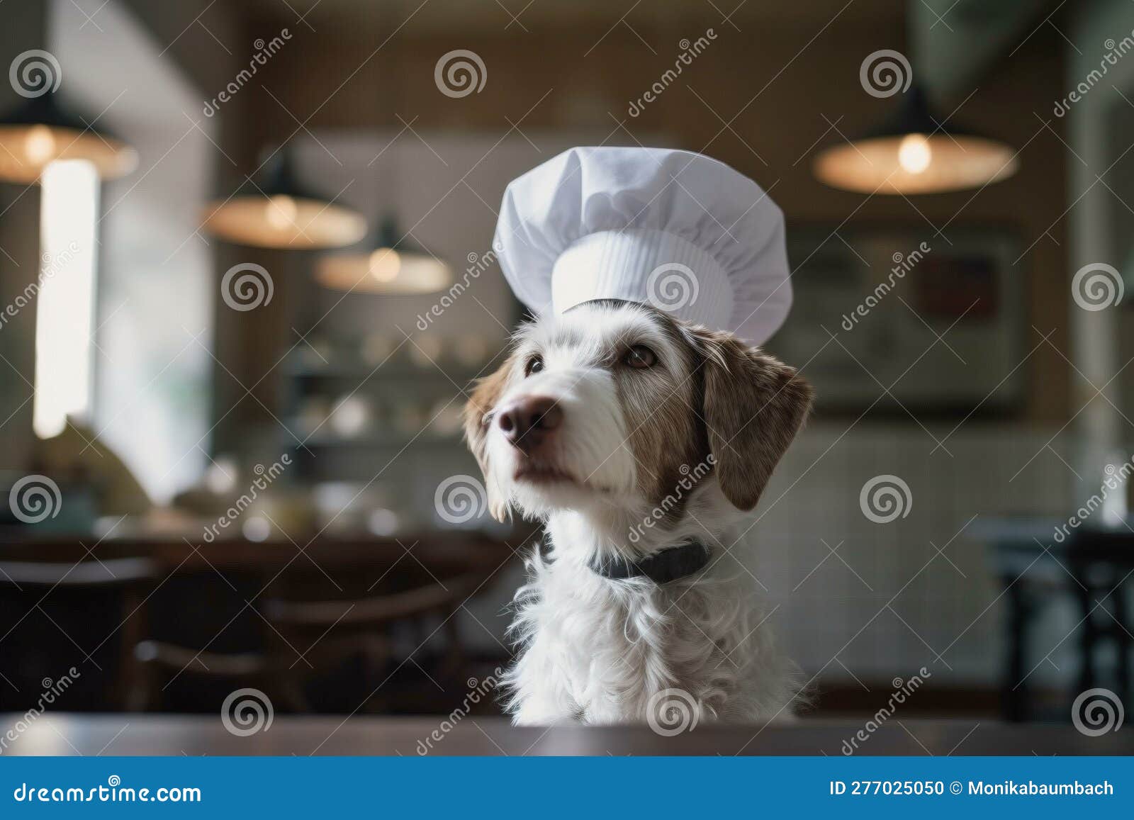 Dog with Chef Hat in Kitchen. Generative AI Stock Illustration ...