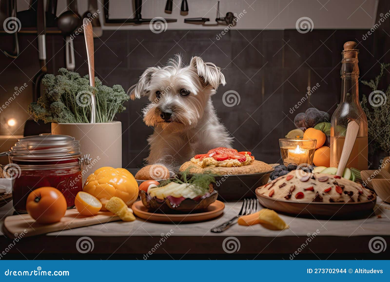 Dog Chef Making Delicious Vegan Meal, Using only the Finest Ingredients ... Dog Chef Making Delicious Vegan Meal, Using only the Finest Ingredients ...