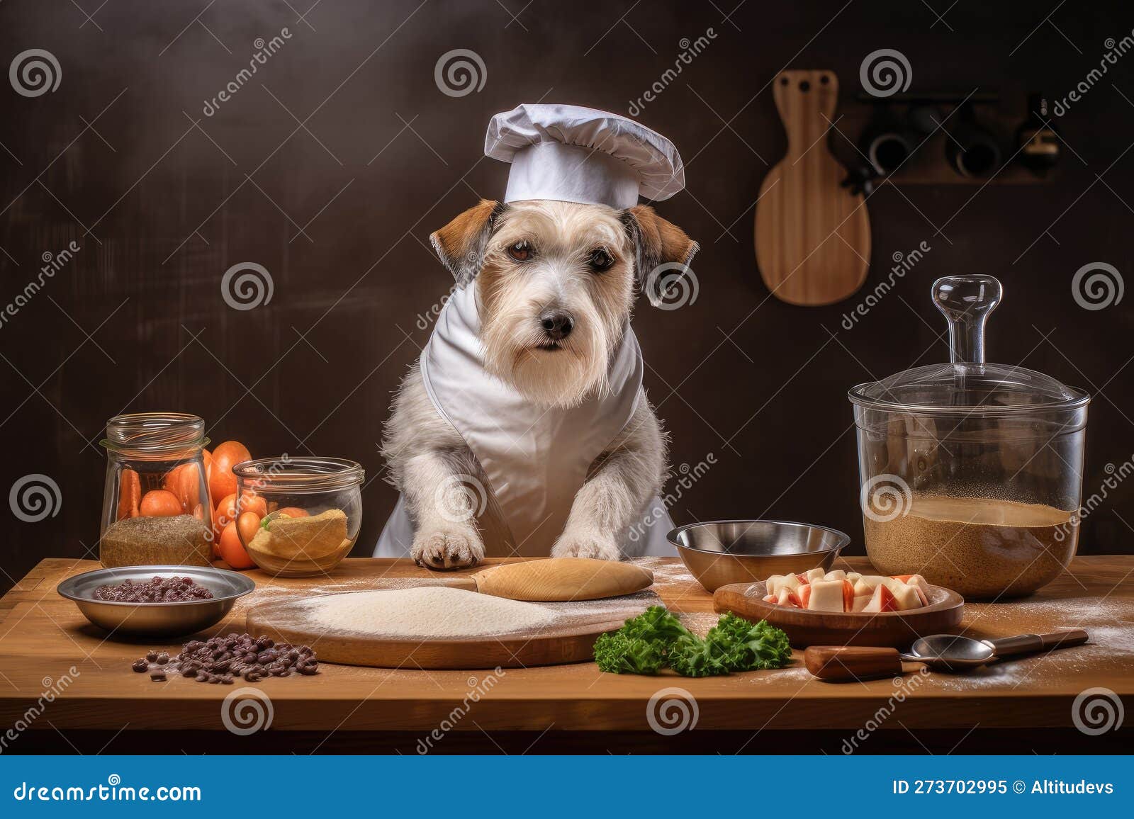 Dog Chef, Mixing Up Fresh and Creative Mixture of Ingredients for New ...