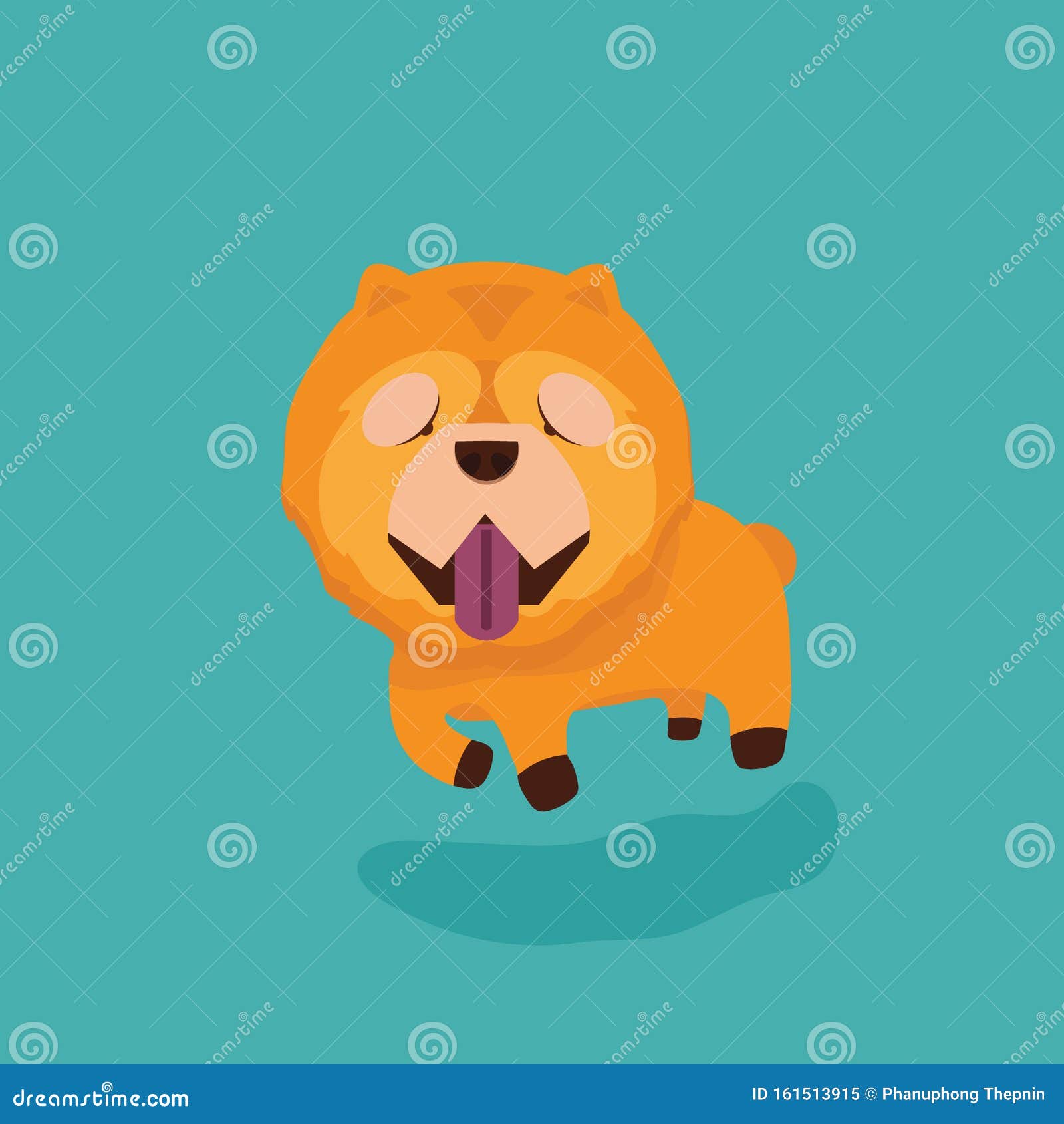 Dog chow chow. stock vector. Illustration of comic, mammal - 161513915