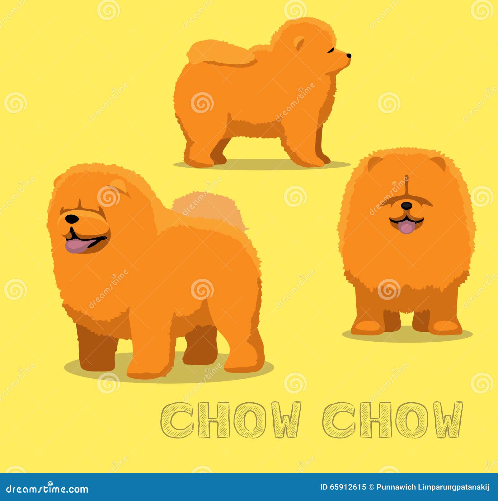 Dog Chow Chow Cartoon Vector Illustration Stock Vector - Illustration ...