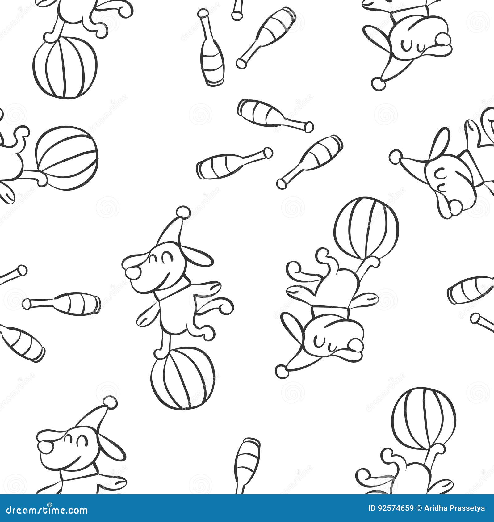 Circus Cute Symbols Set. Shapito Show With Tent, Animals, Acrobat And ...