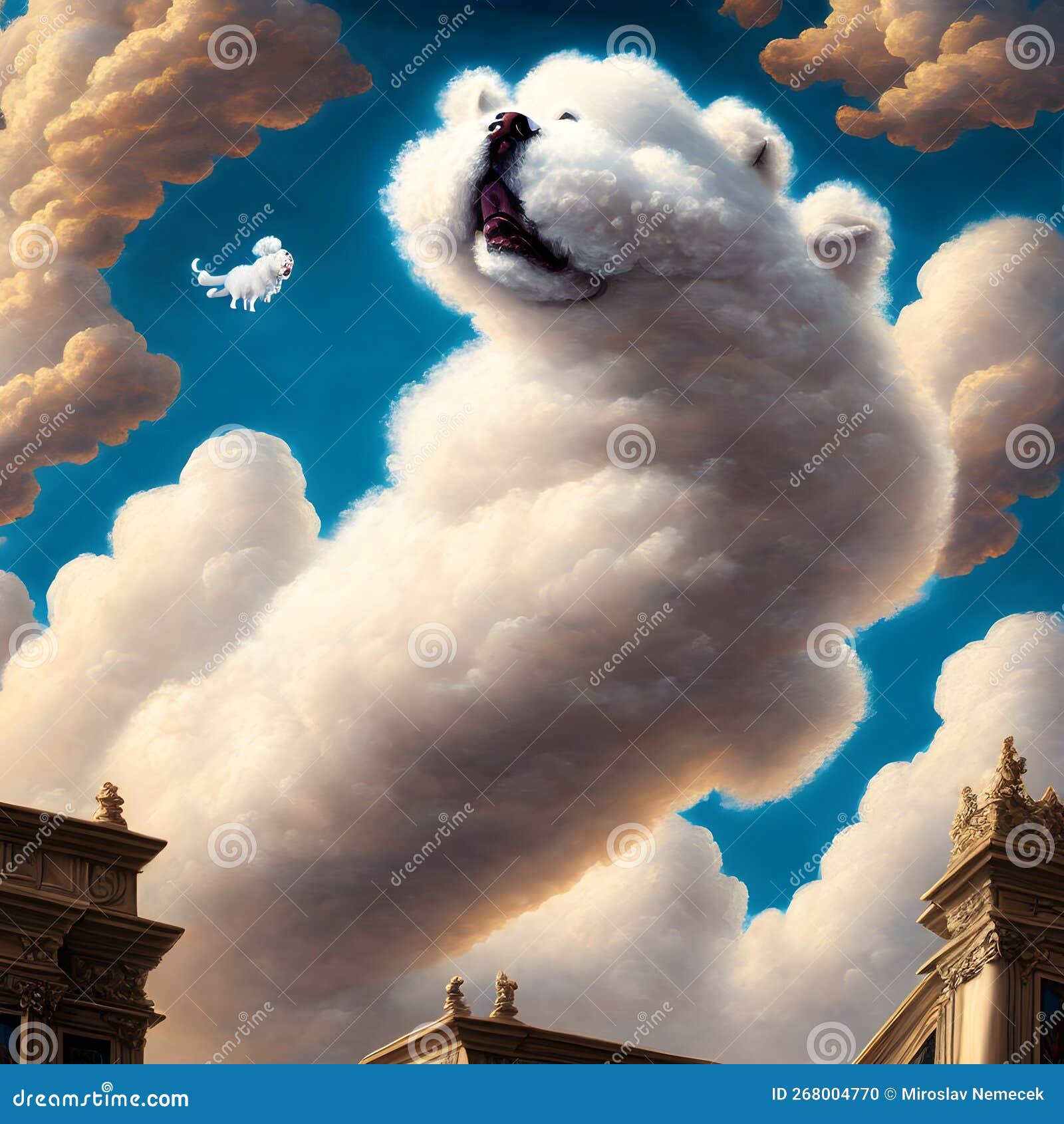 Dog Cloud, Generative AI Illustration Stock Illustration - Illustration ...