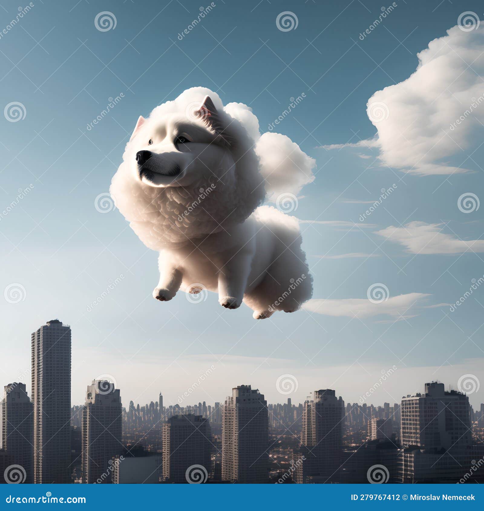 Dog Cloud, Generative AI Illustration Stock Illustration - Illustration ...