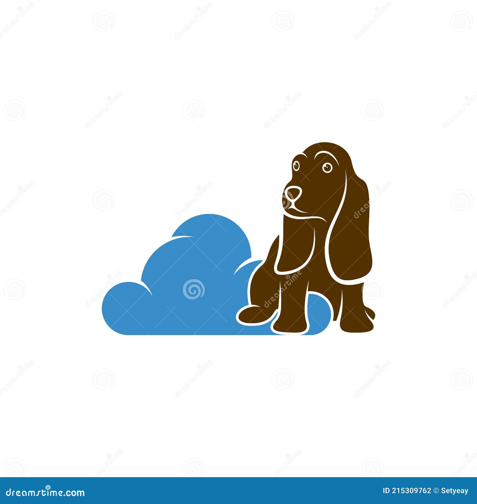 Dog Cloud Logo Design Vector Illustration, Creative Dog Logo Design ...