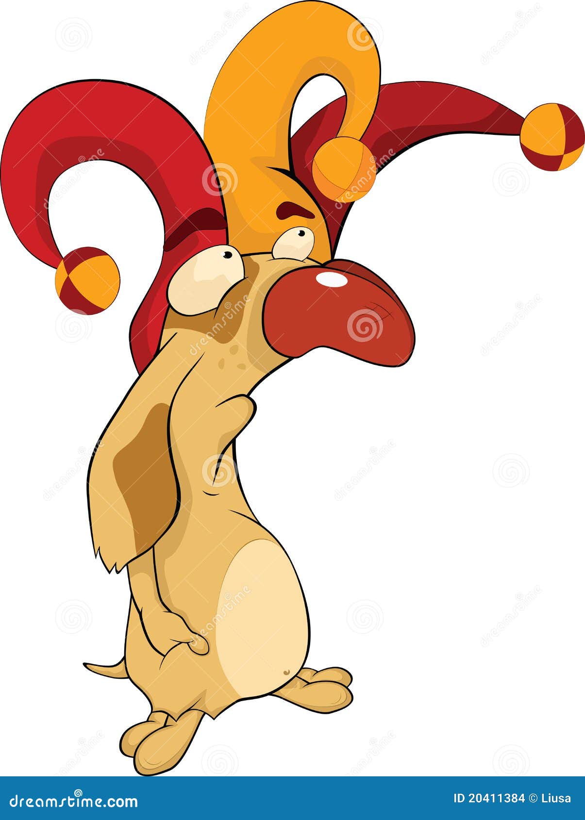Dog The Clown.Cartoon Vector Illustration | CartoonDealer.com #20411384