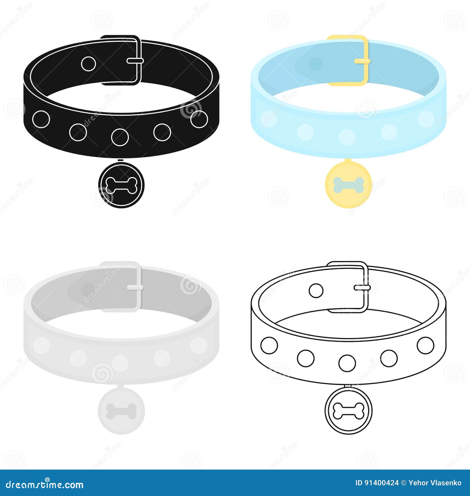 Dog Collar Vector Icon in Cartoon Style for Web Stock Vector ...