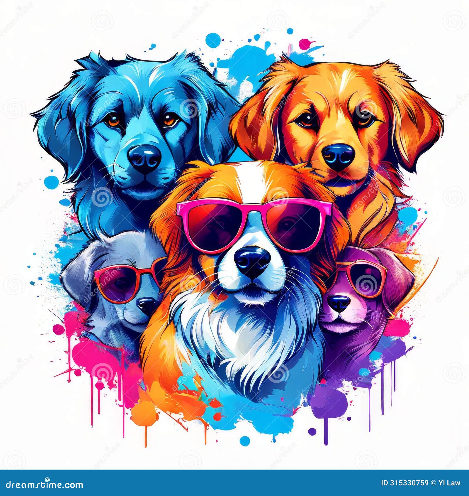 A Dog Colorful Splash Art Vector Art Stock Illustration - Illustration ...