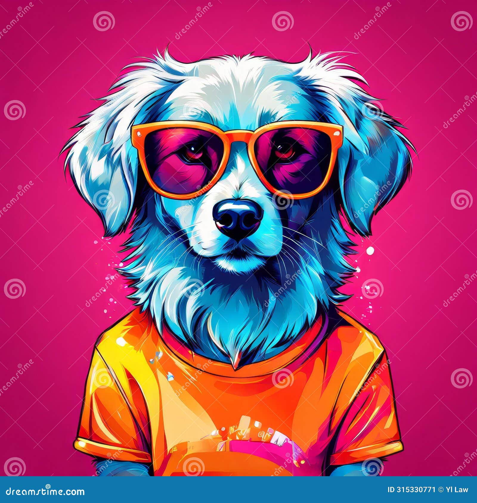 A Dog Colorful Splash Art Vector Art Stock Illustration - Illustration ...