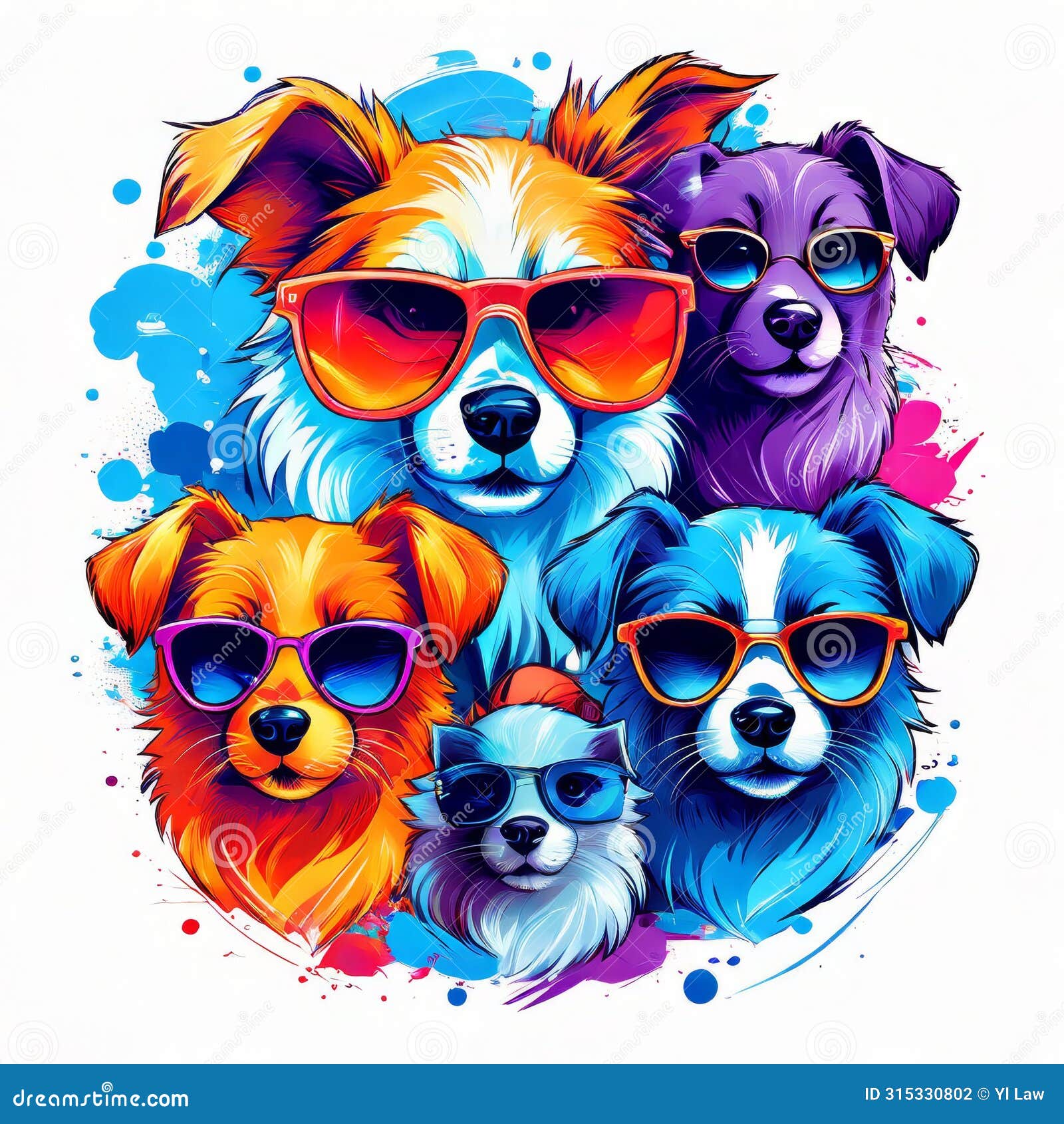 A Dog Colorful Splash Art Vector Art Stock Illustration - Illustration ...