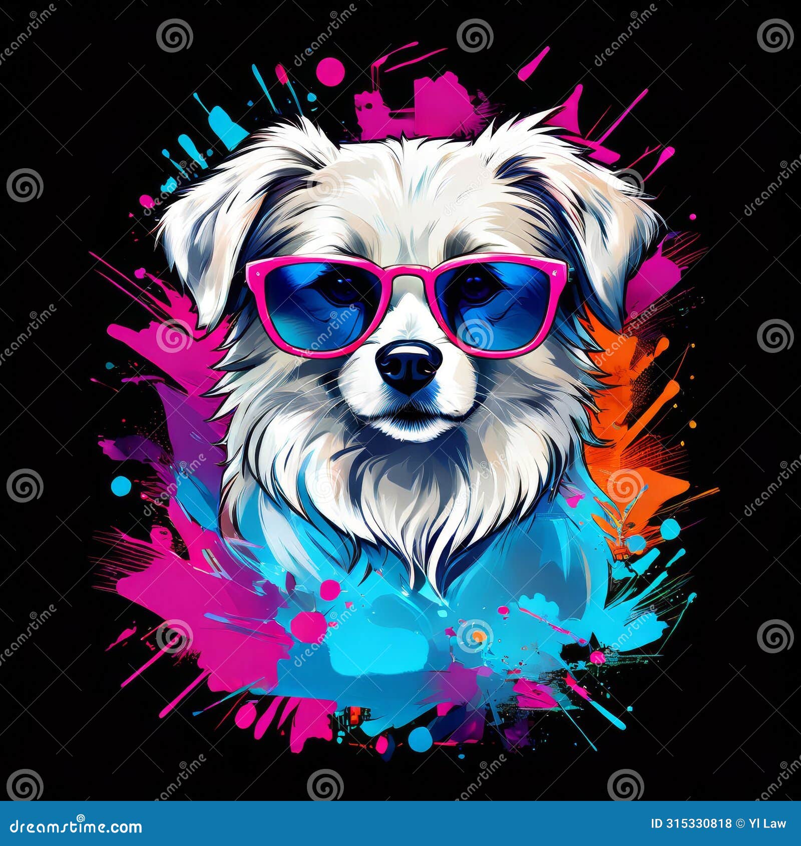 A Dog Colorful Splash Art Vector Art Stock Illustration - Illustration ...
