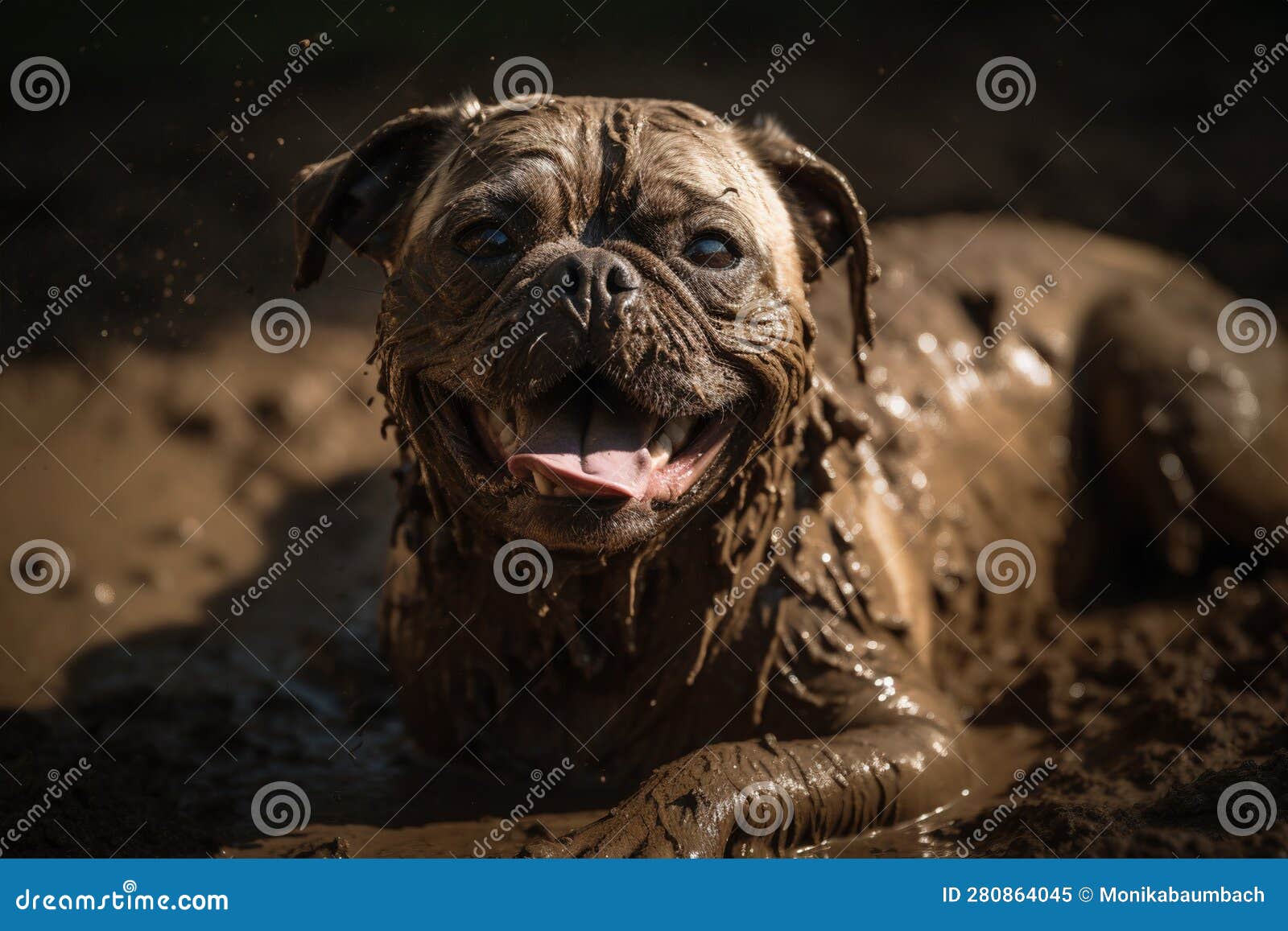 Dog Completely Covered in Mud. Stock Illustration - Illustration of ...