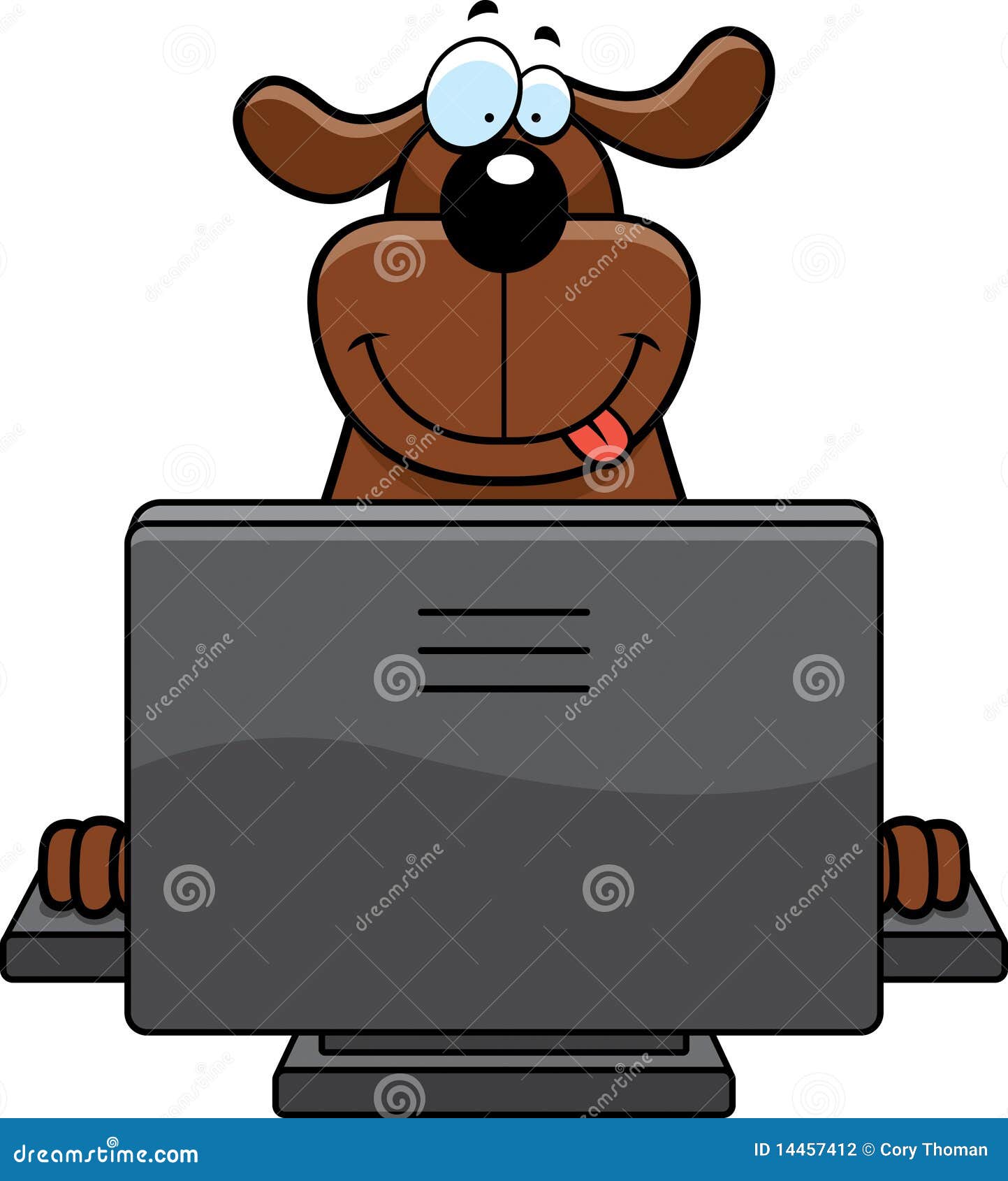 Dog Computer stock vector. Illustration of monitor, program - 14457412