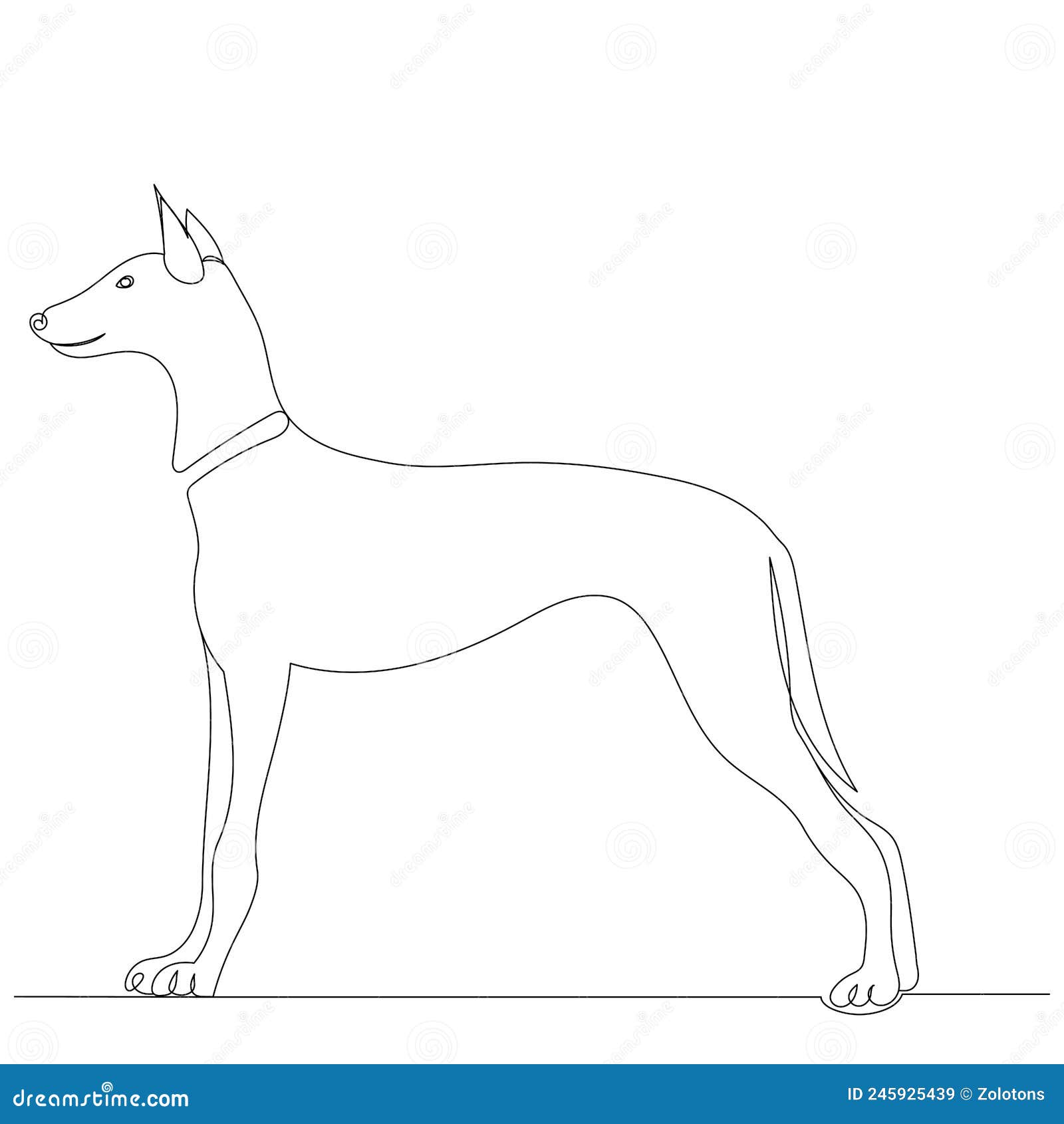 Dog Continuous Line Drawing, Sketch Stock Vector - Illustration of ...