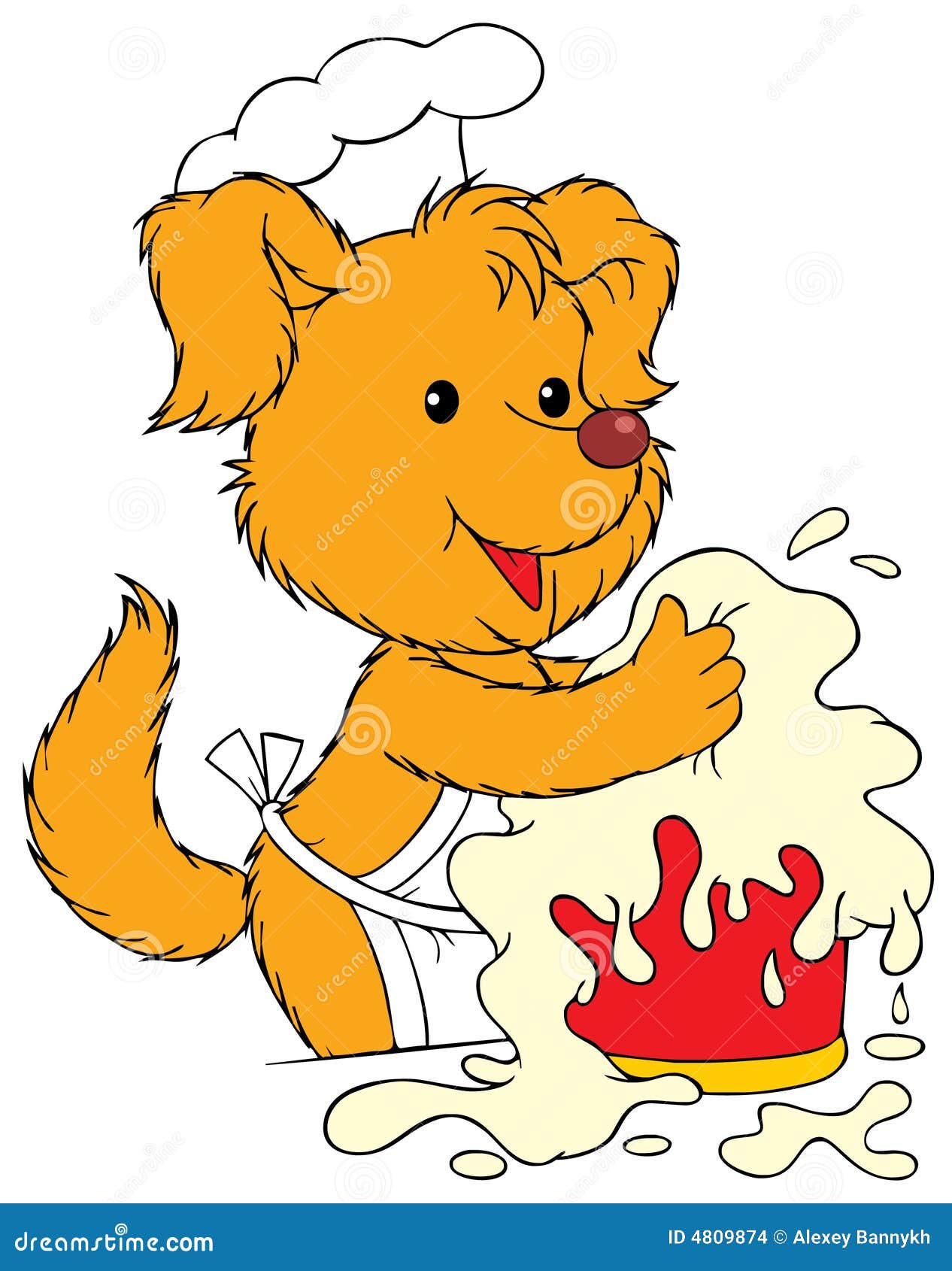 Dog Cook stock vector. Illustration of cook, comics, cheerful - 4809874
