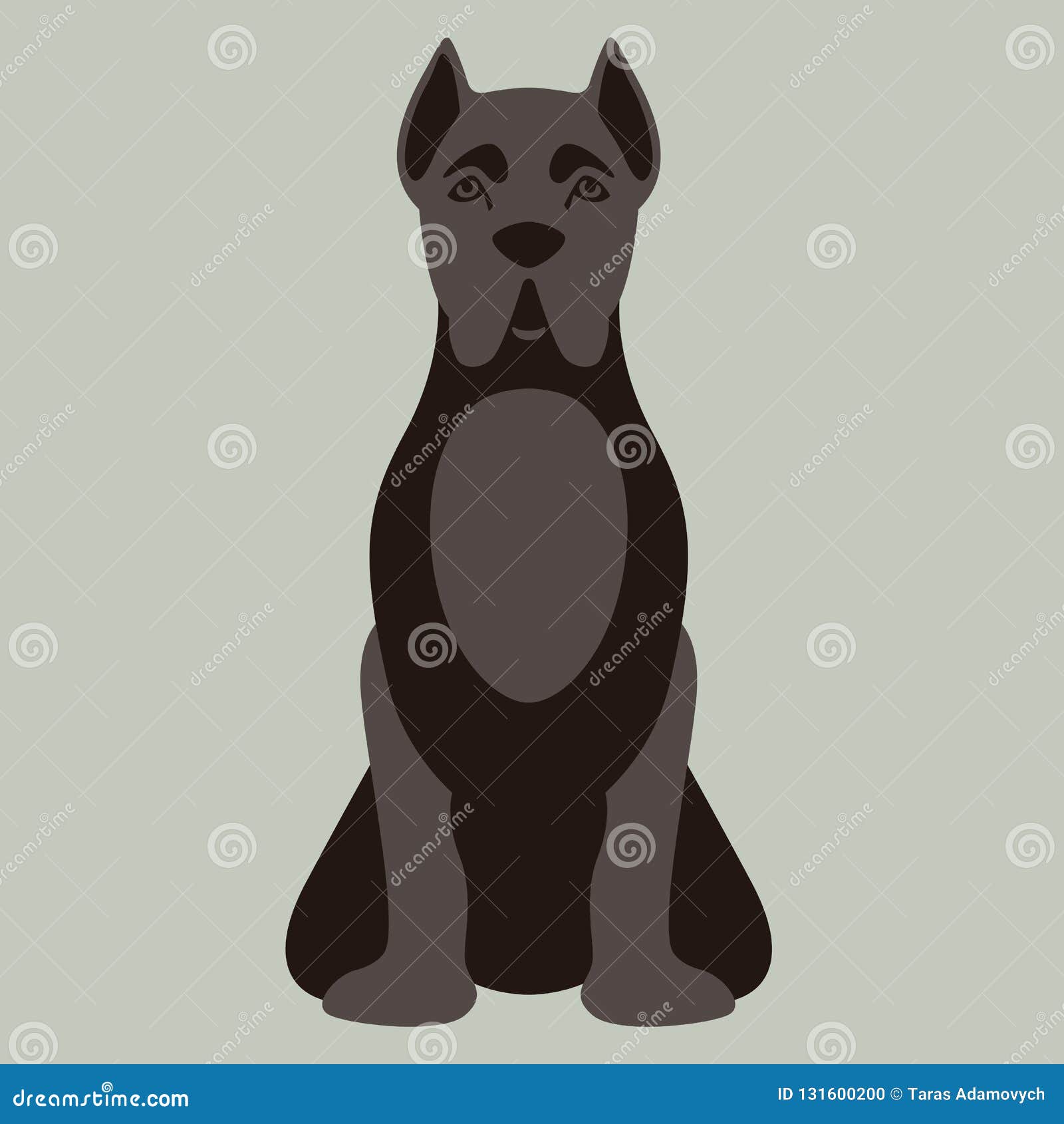Dog Corso Vector Illustration Flat Style Stock Vector - Illustration of ...