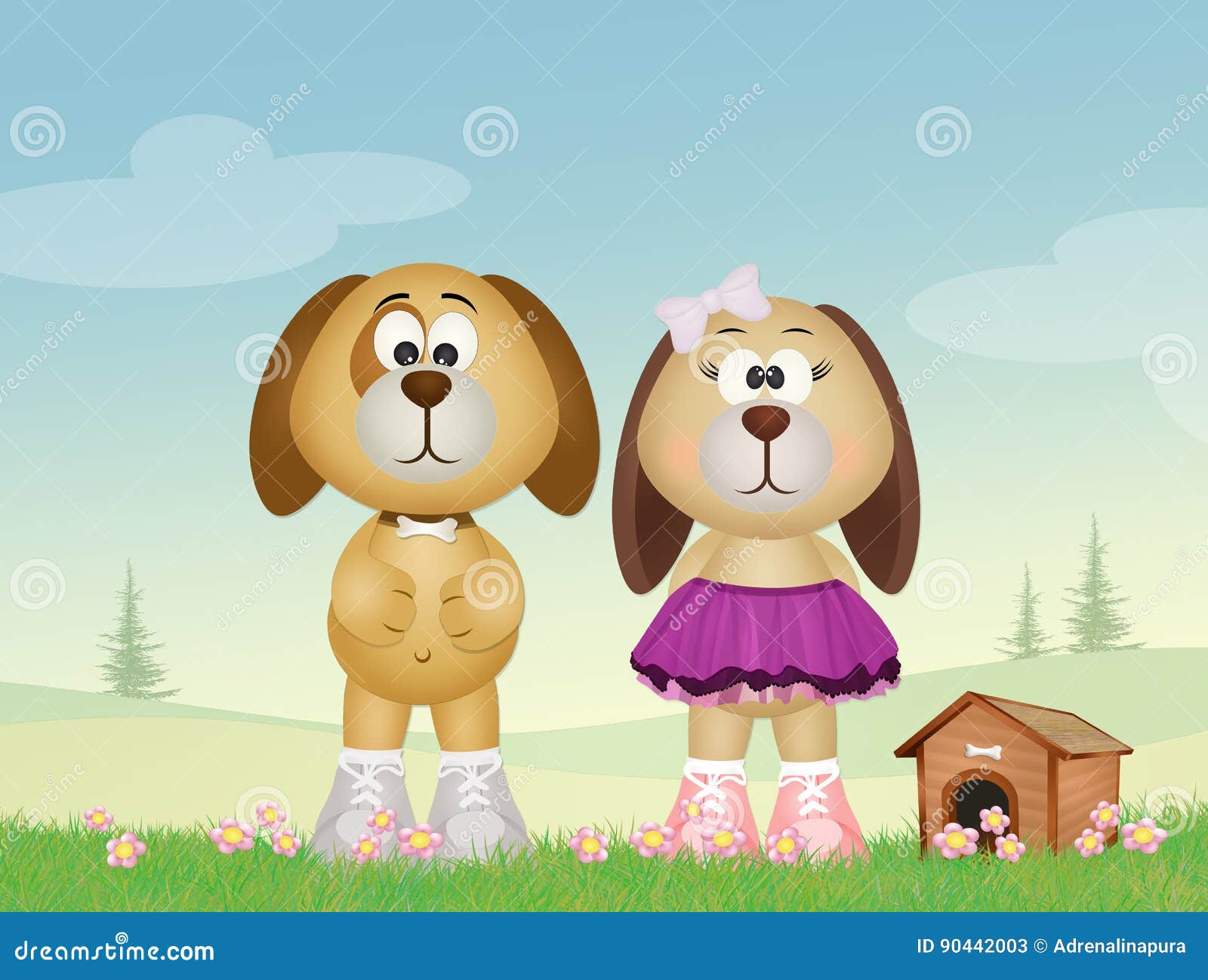 Dogs Coupling At Sunset Stock Photography | CartoonDealer.com #137284238