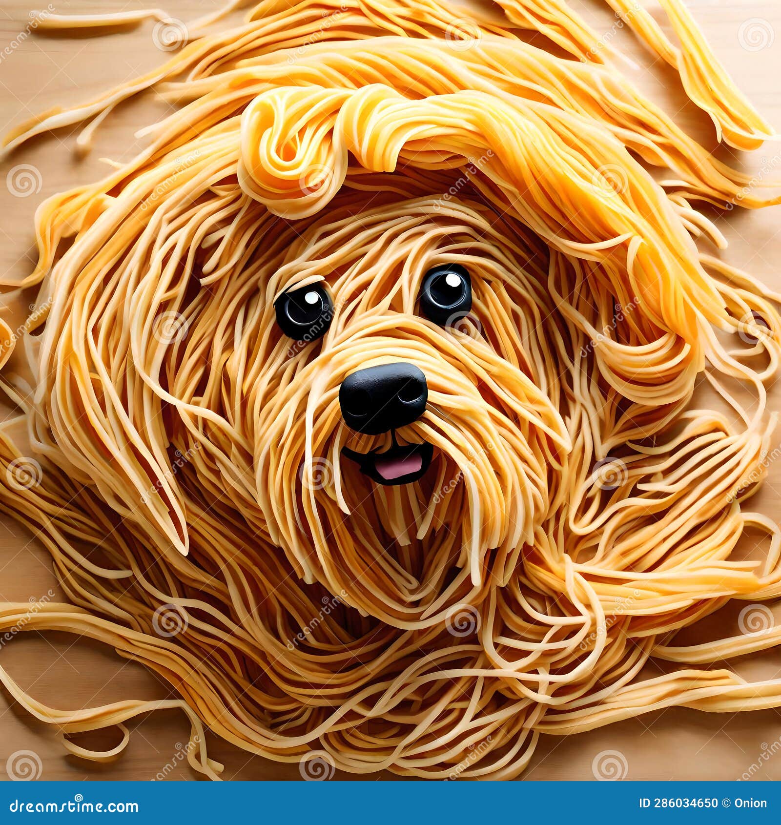 Dog Created with Spaghetti - Ai Generated Image Stock Illustration ...