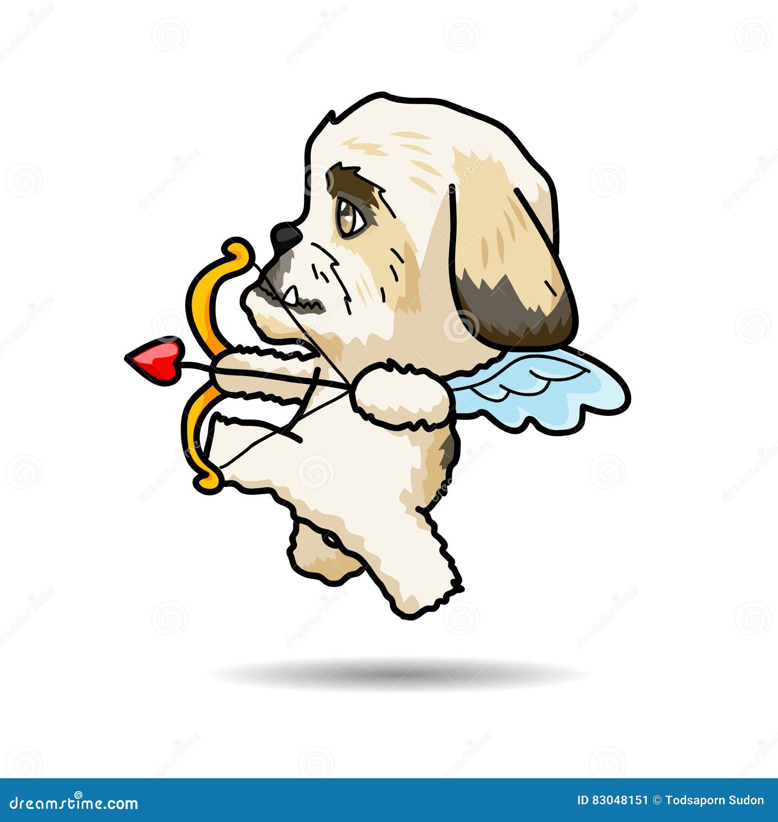 Dog Cupid Vector Cartoon Illustration Stock Vector - Illustration of ...