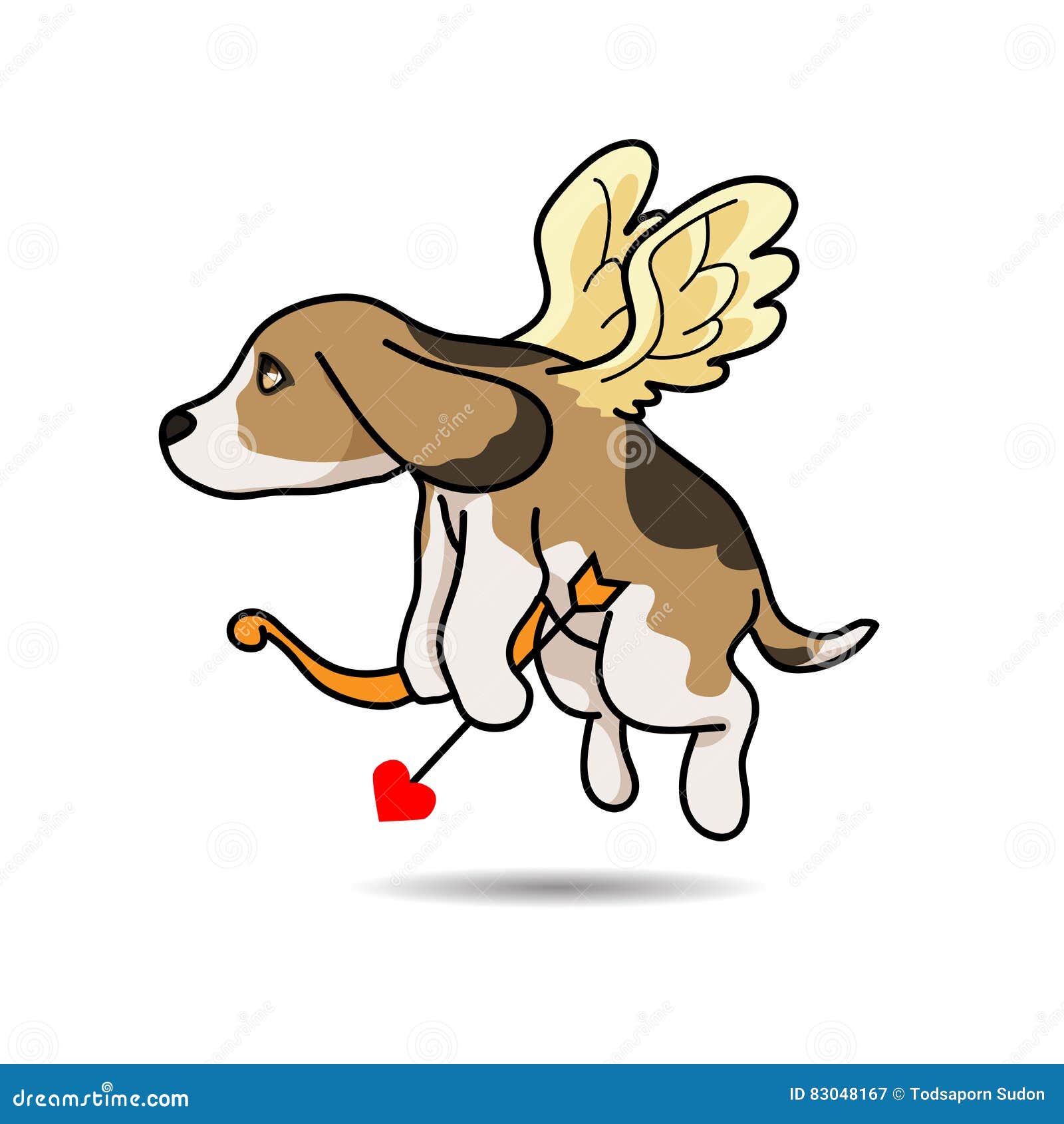 Dog Cupid Vector Cartoon Illustration | CartoonDealer.com #83048167