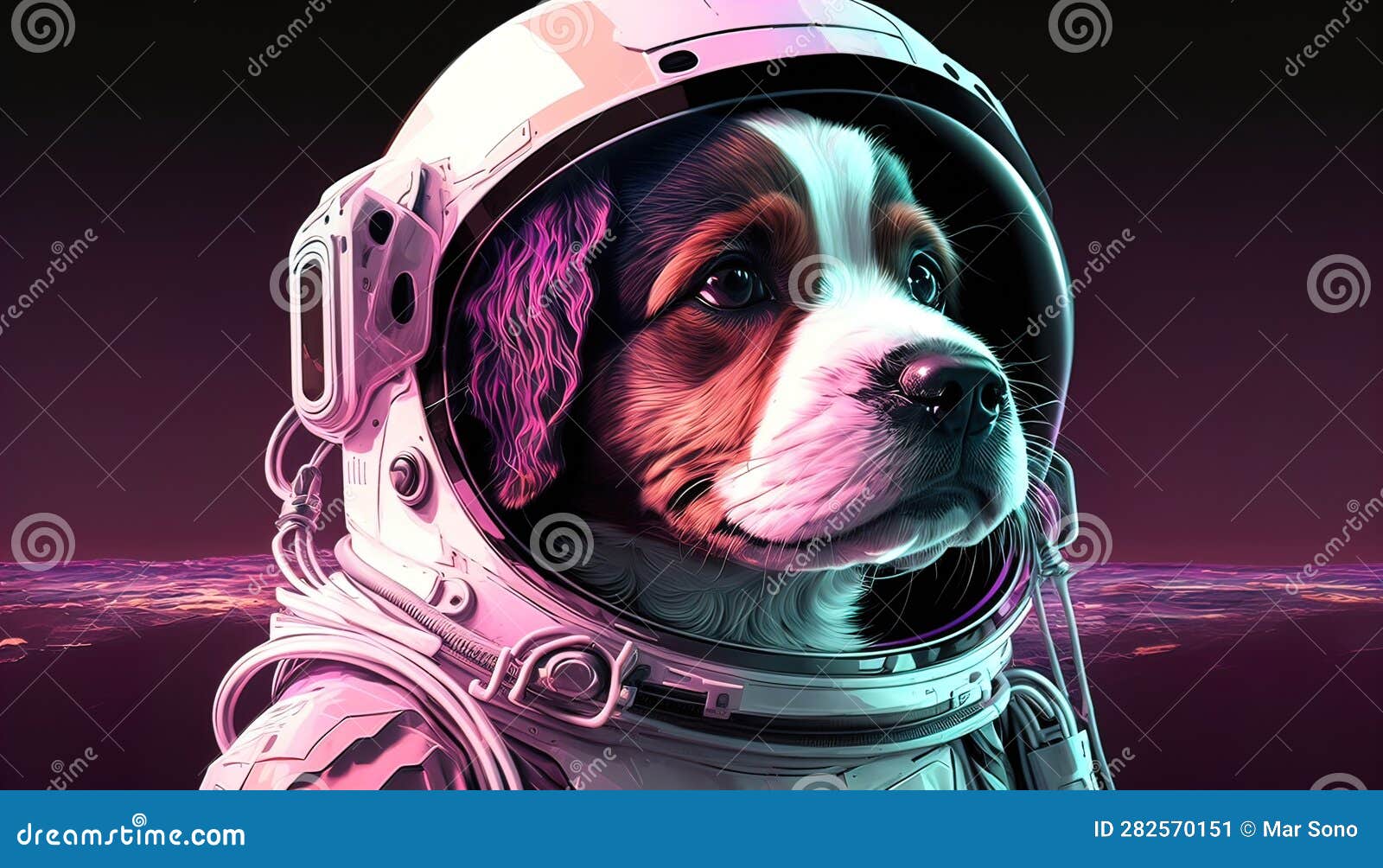 Dog Cute Astronaut Animals Ai Generate AI Stock Illustration ...
