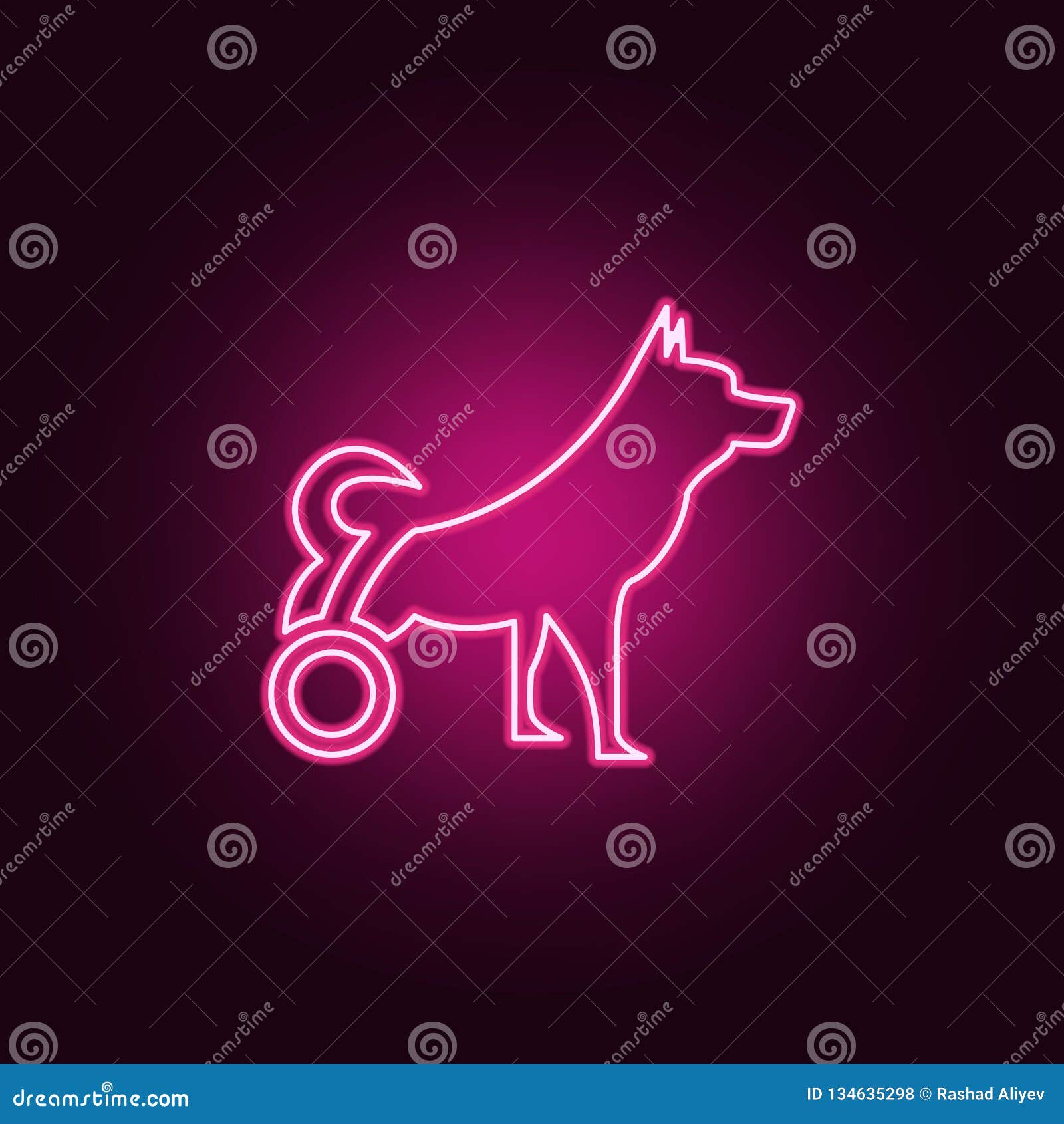 Dog is Disabled Icon. Elements of Disabled in Neon Style Icons Stock ...