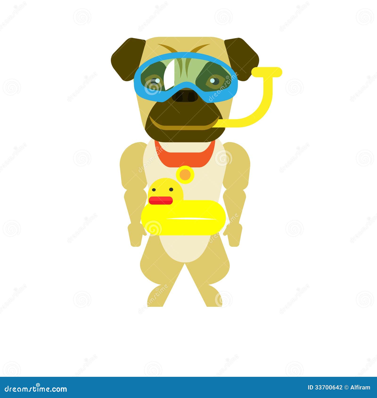 Dog diver stock vector. Illustration of animal, vector - 33700642